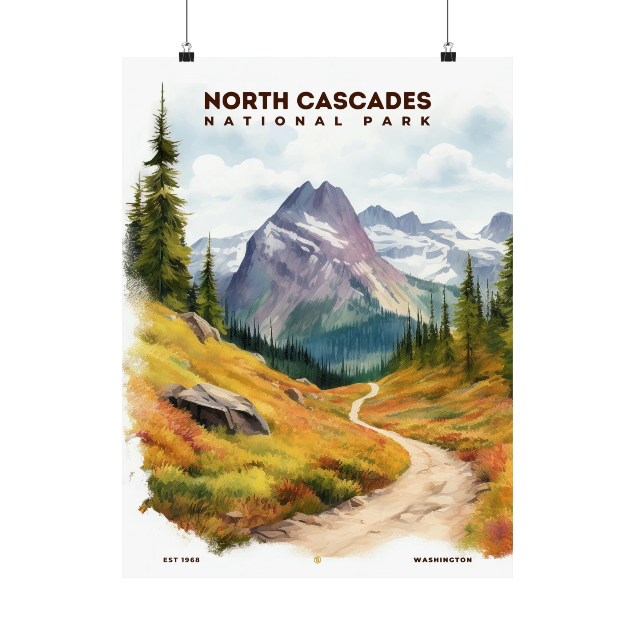 ELNEIT - North Cascades National Park Poster, Unframed Matte Paper, S08 ...