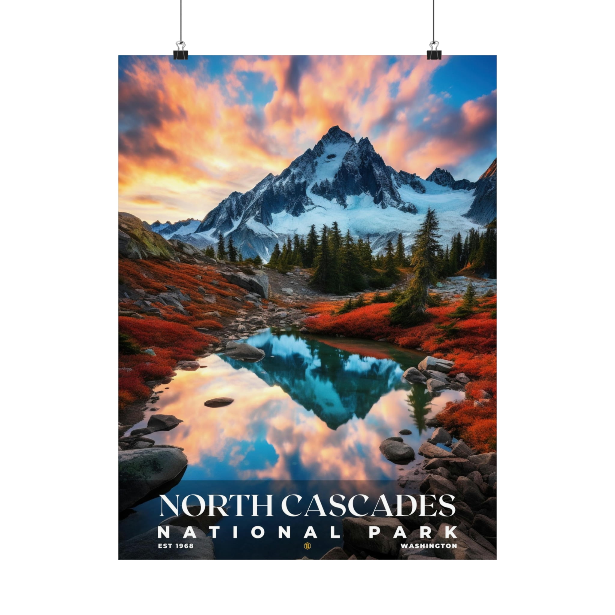 ELNEIT - North Cascades National Park Poster, Unframed Matte Paper, S10 ...