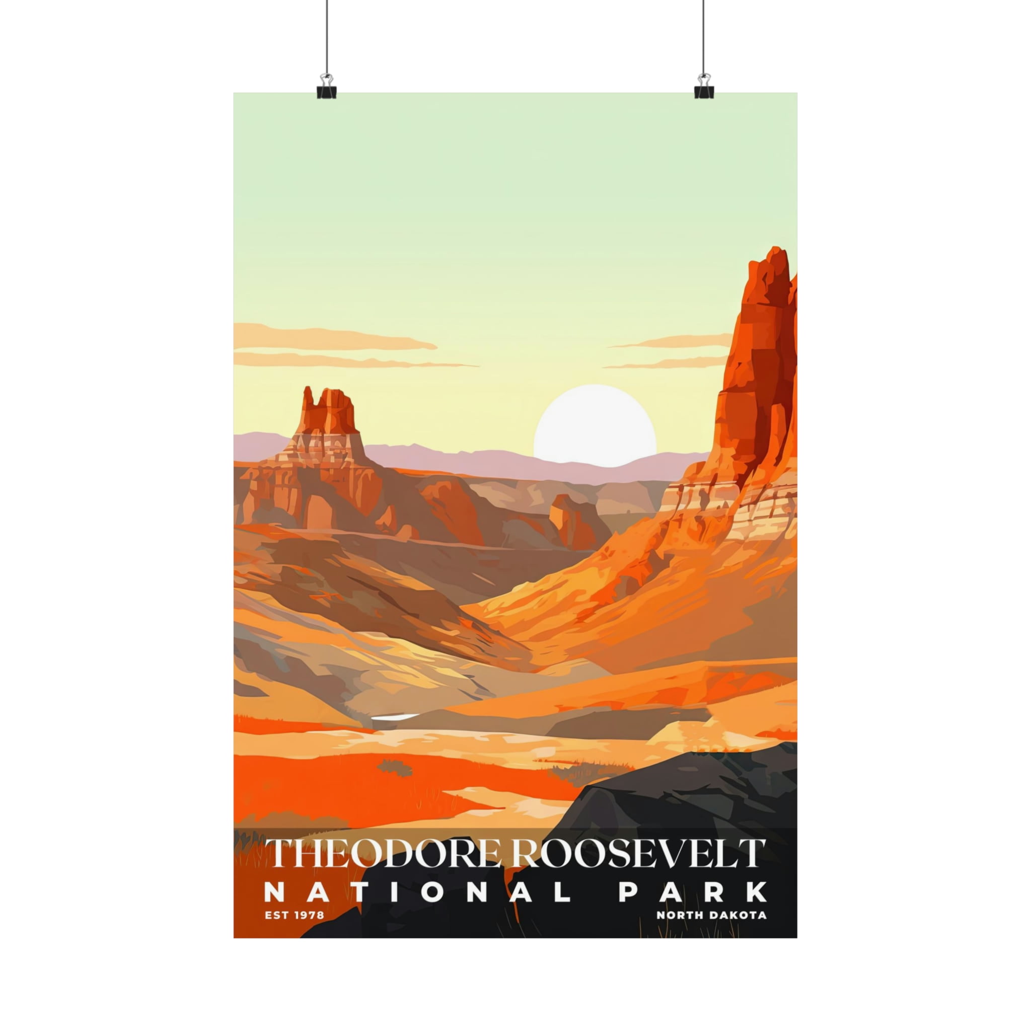ELNEIT - Theodore Roosevelt National Park Poster, Unframed Matte Paper ...