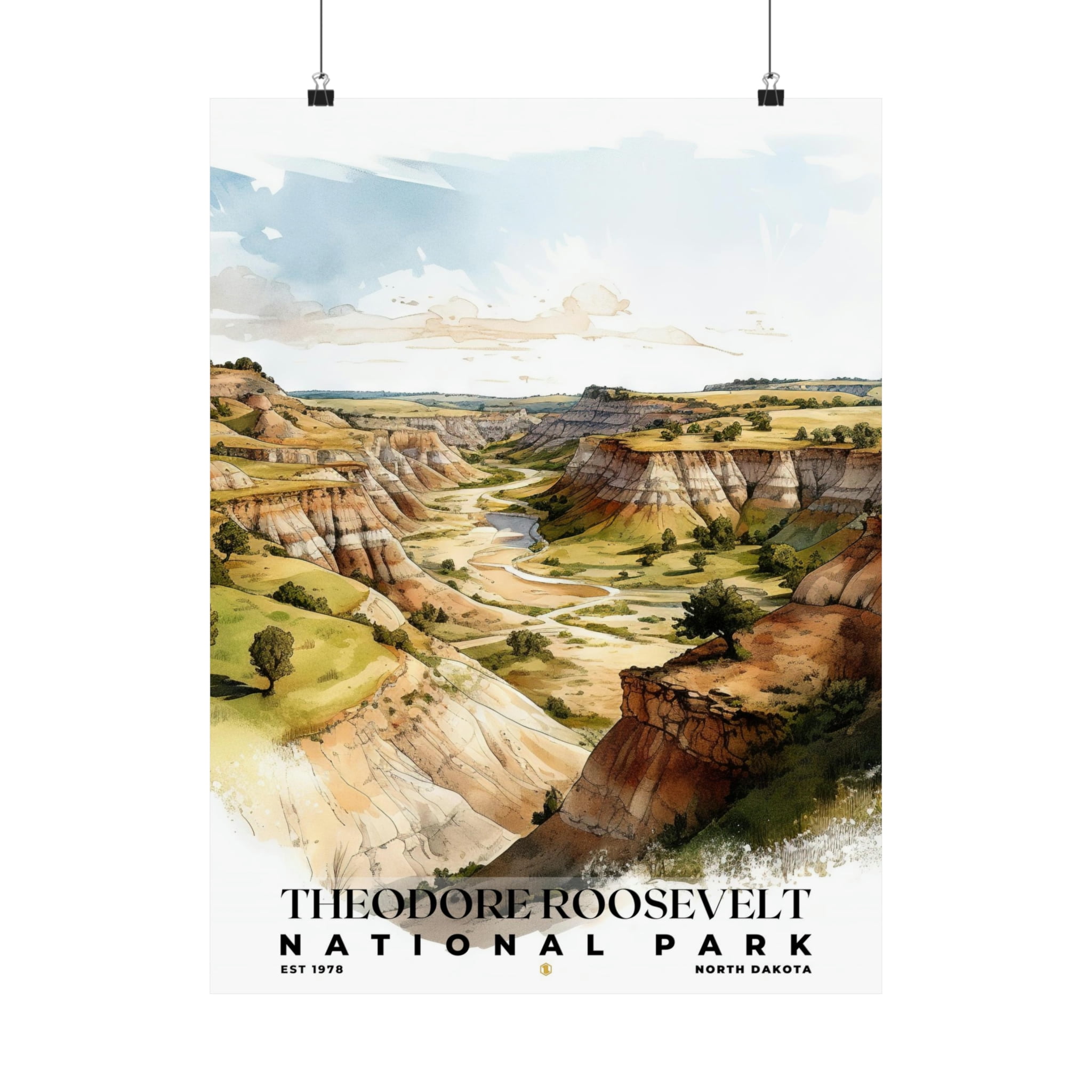 ELNEIT - Theodore Roosevelt National Park Poster, Unframed Matte Paper ...