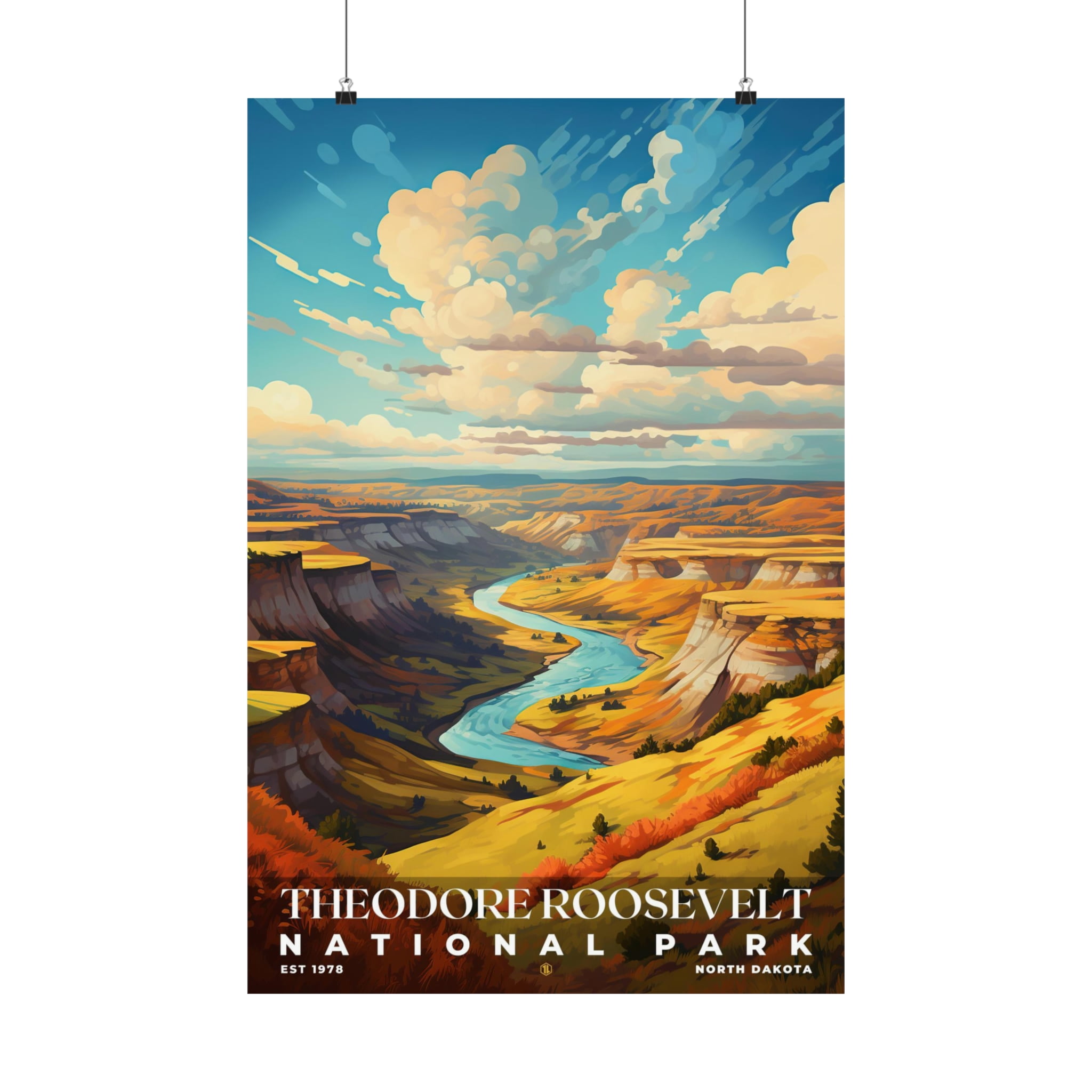 ELNEIT - Theodore Roosevelt National Park Poster, Unframed Matte Paper ...