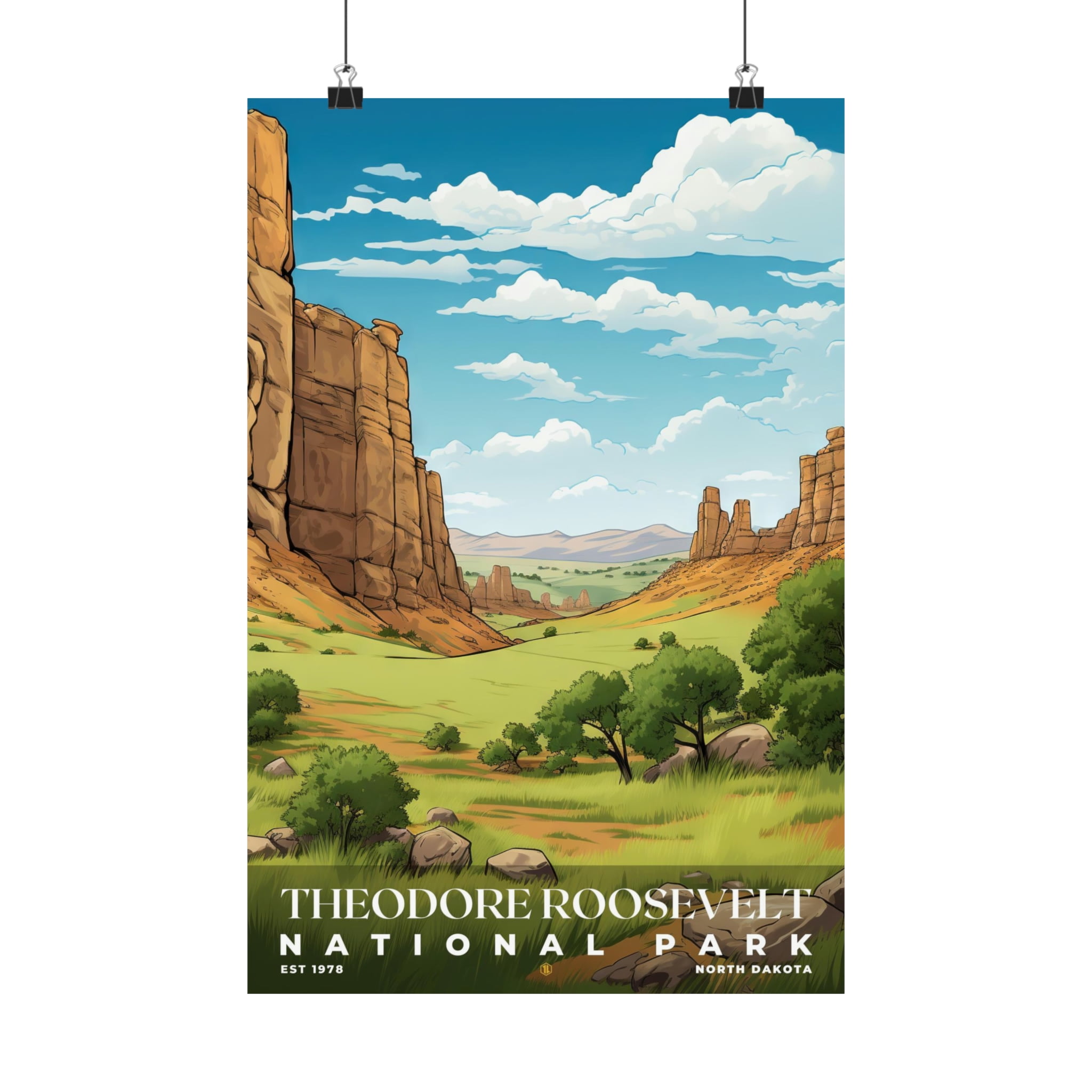 ELNEIT - Theodore Roosevelt National Park Poster, Unframed Matte Paper ...