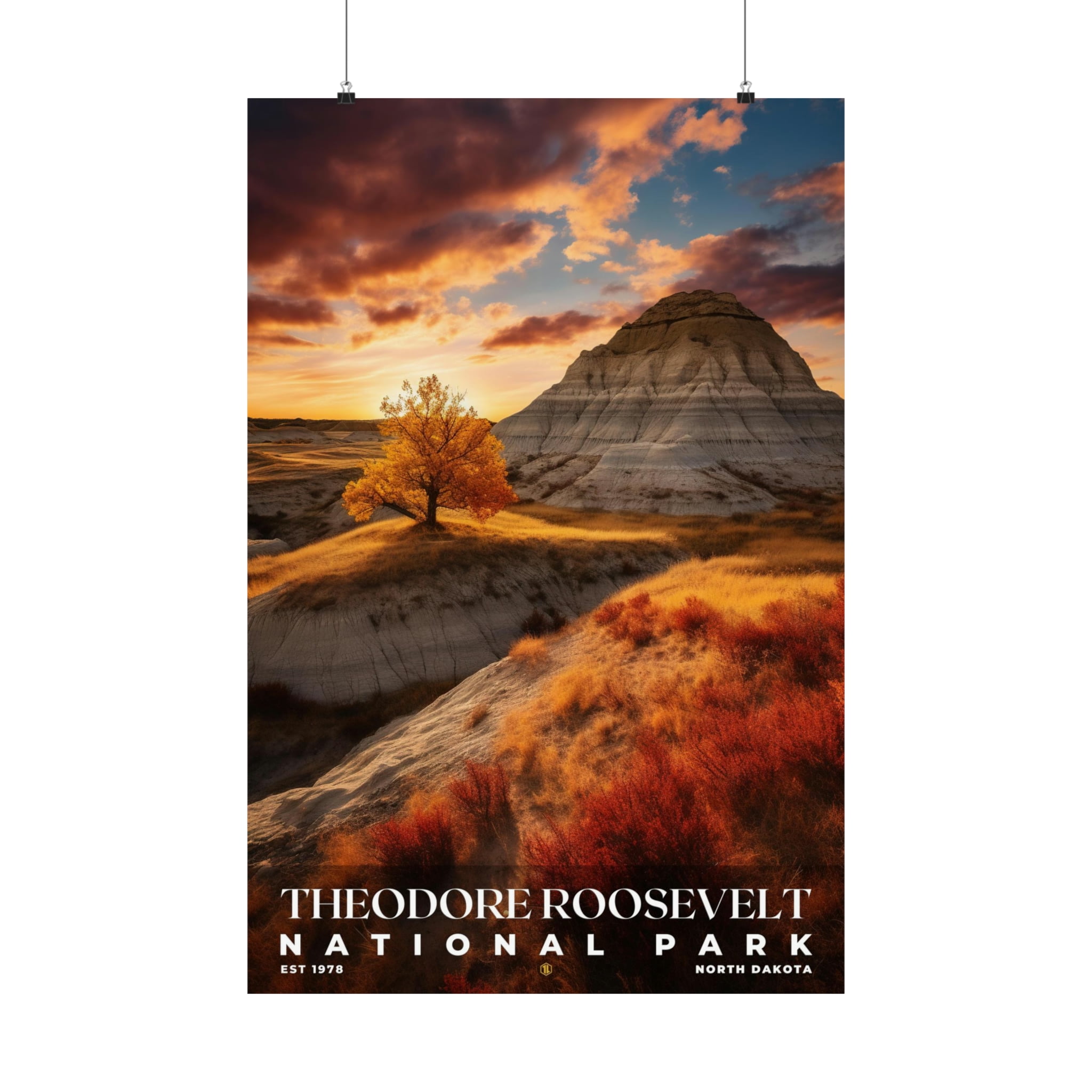 ELNEIT - Theodore Roosevelt National Park Poster, Unframed Matte Paper ...