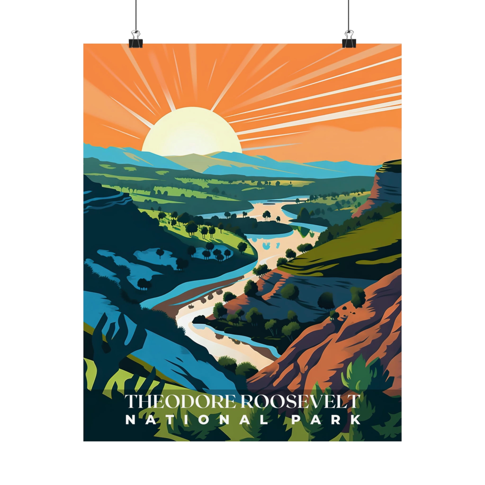 ELNEIT - Theodore Roosevelt National Park Poster, Unframed Matte, S01 ...