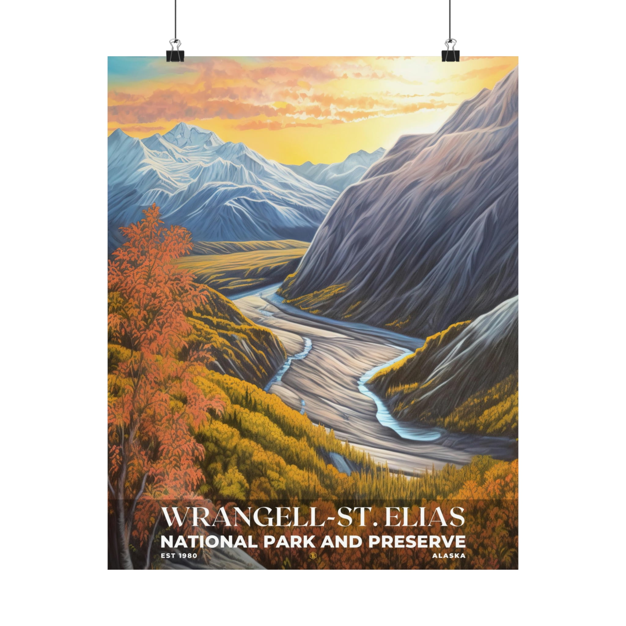 ELNEIT - Wrangell-St. Elias National Park Poster, Unframed Matte Paper ...