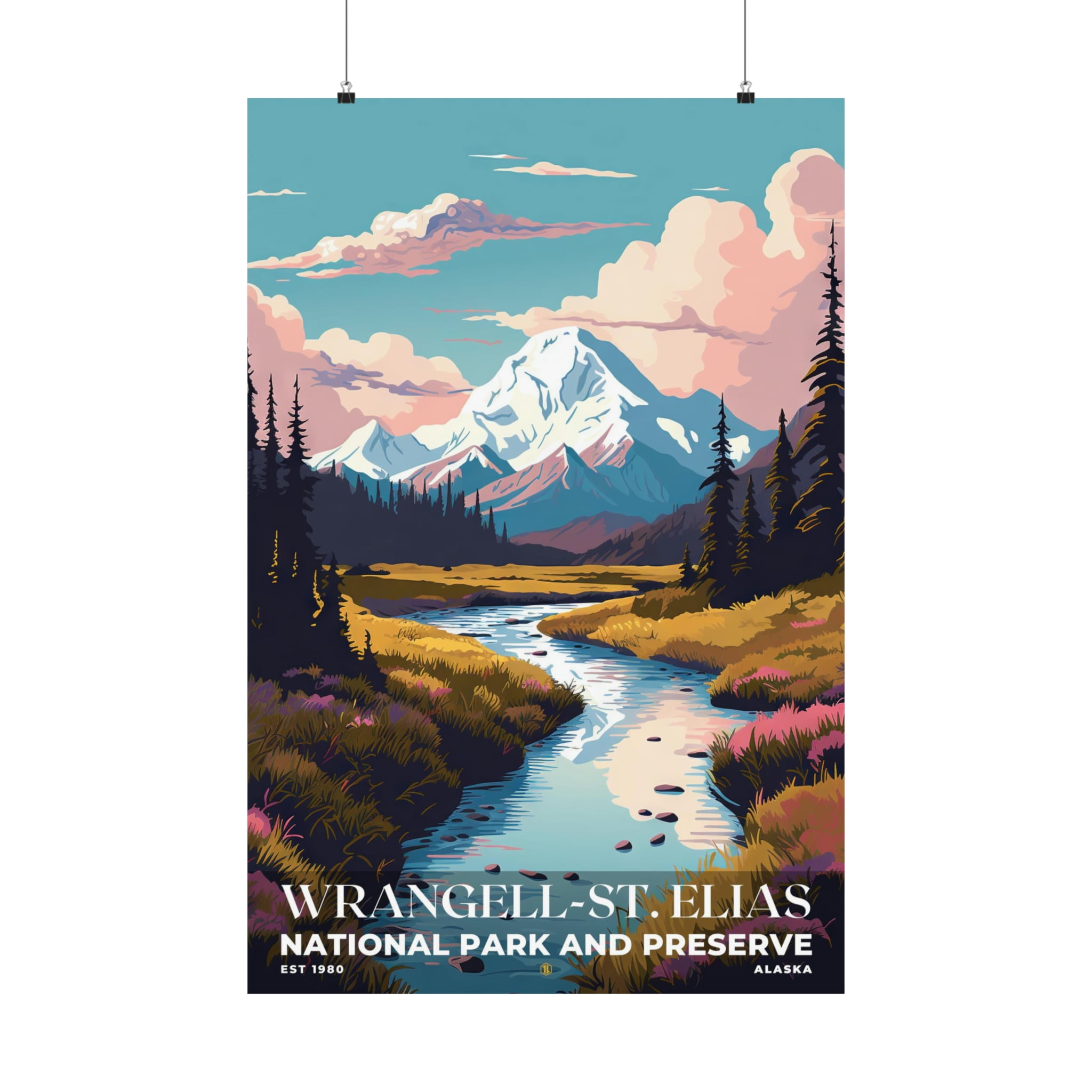 ELNEIT - Wrangell-St. Elias National Park Poster, Unframed Matte Paper ...