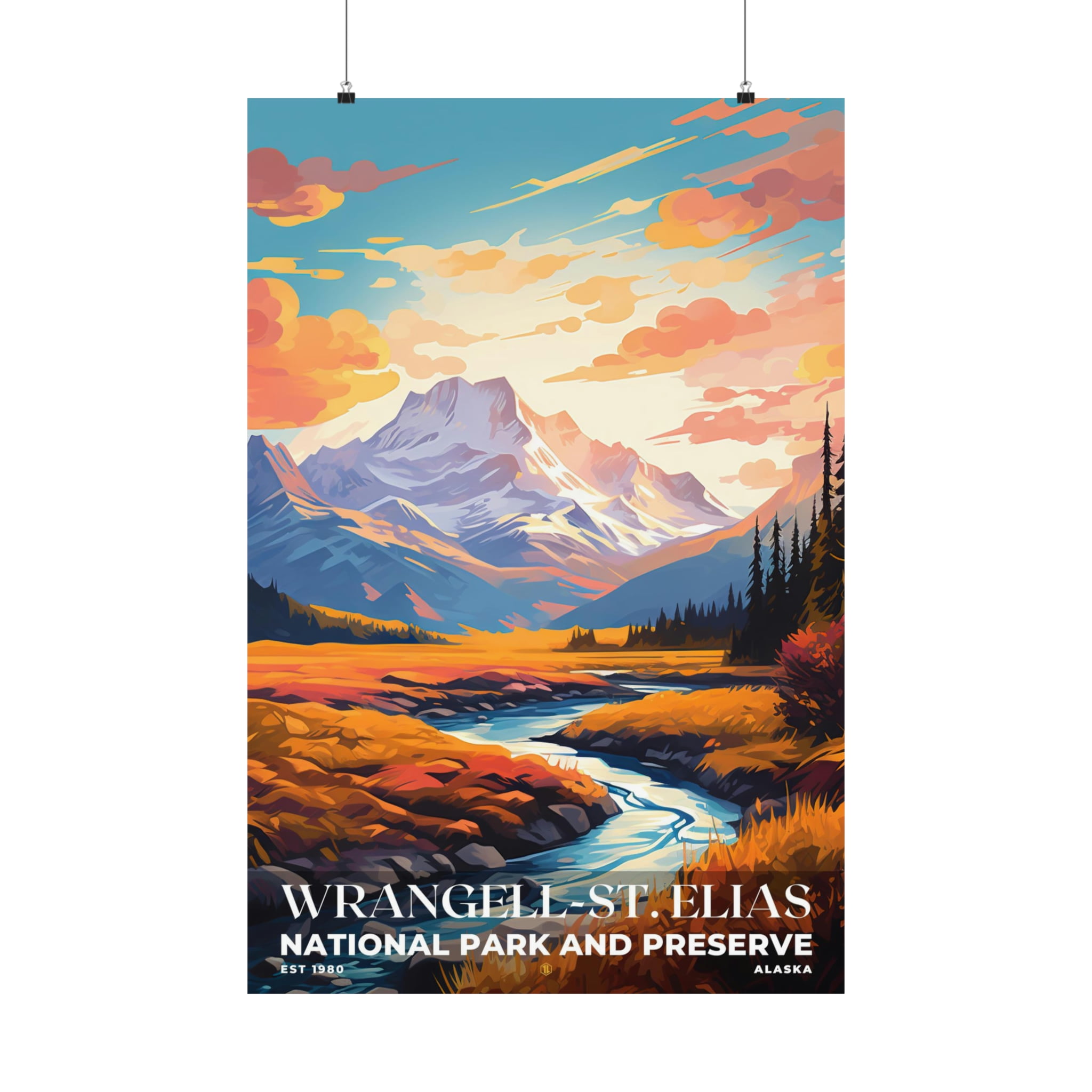 ELNEIT - Wrangell-St. Elias National Park Poster, Unframed Matte Paper ...
