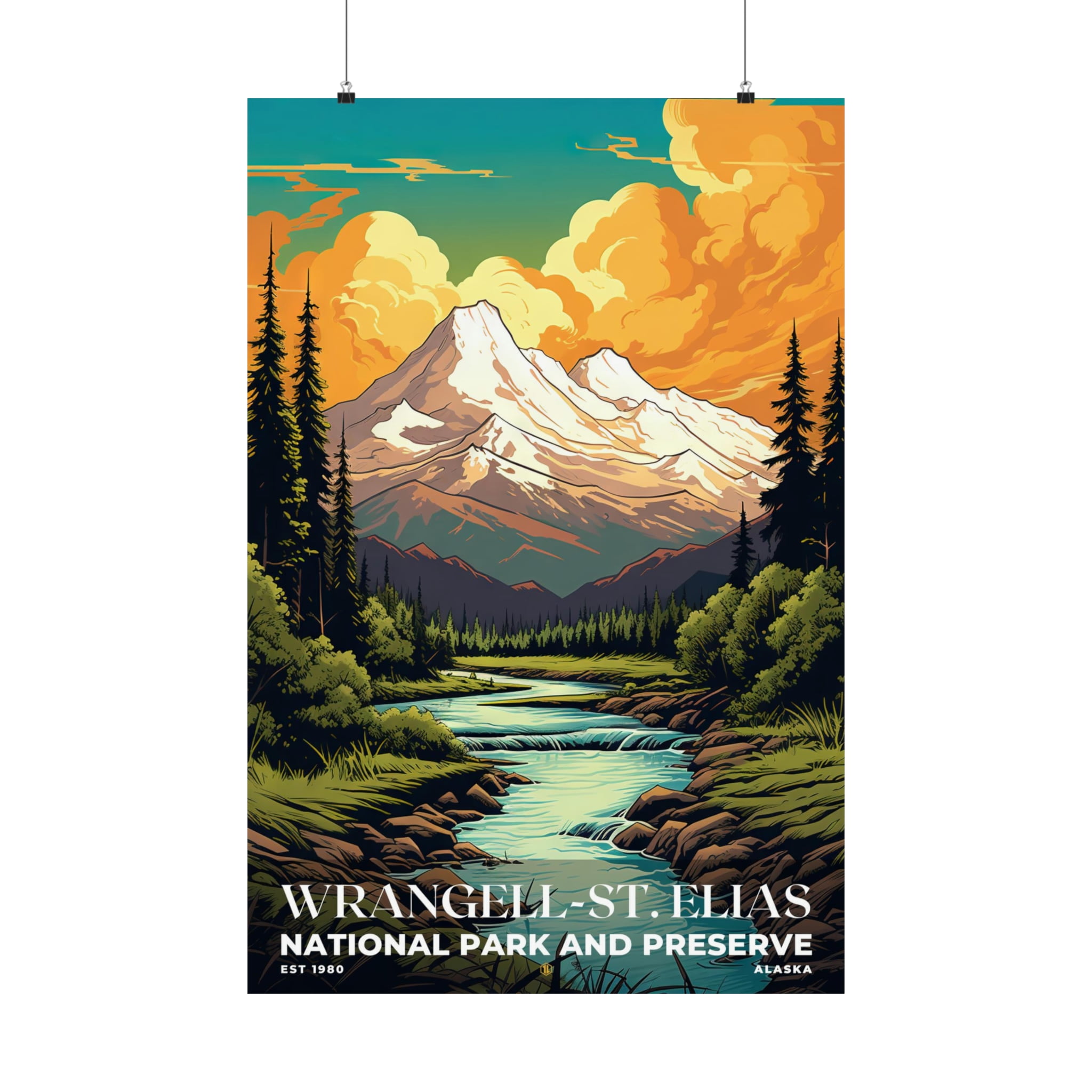 ELNEIT - Wrangell-St. Elias National Park Poster, Unframed Matte Paper ...