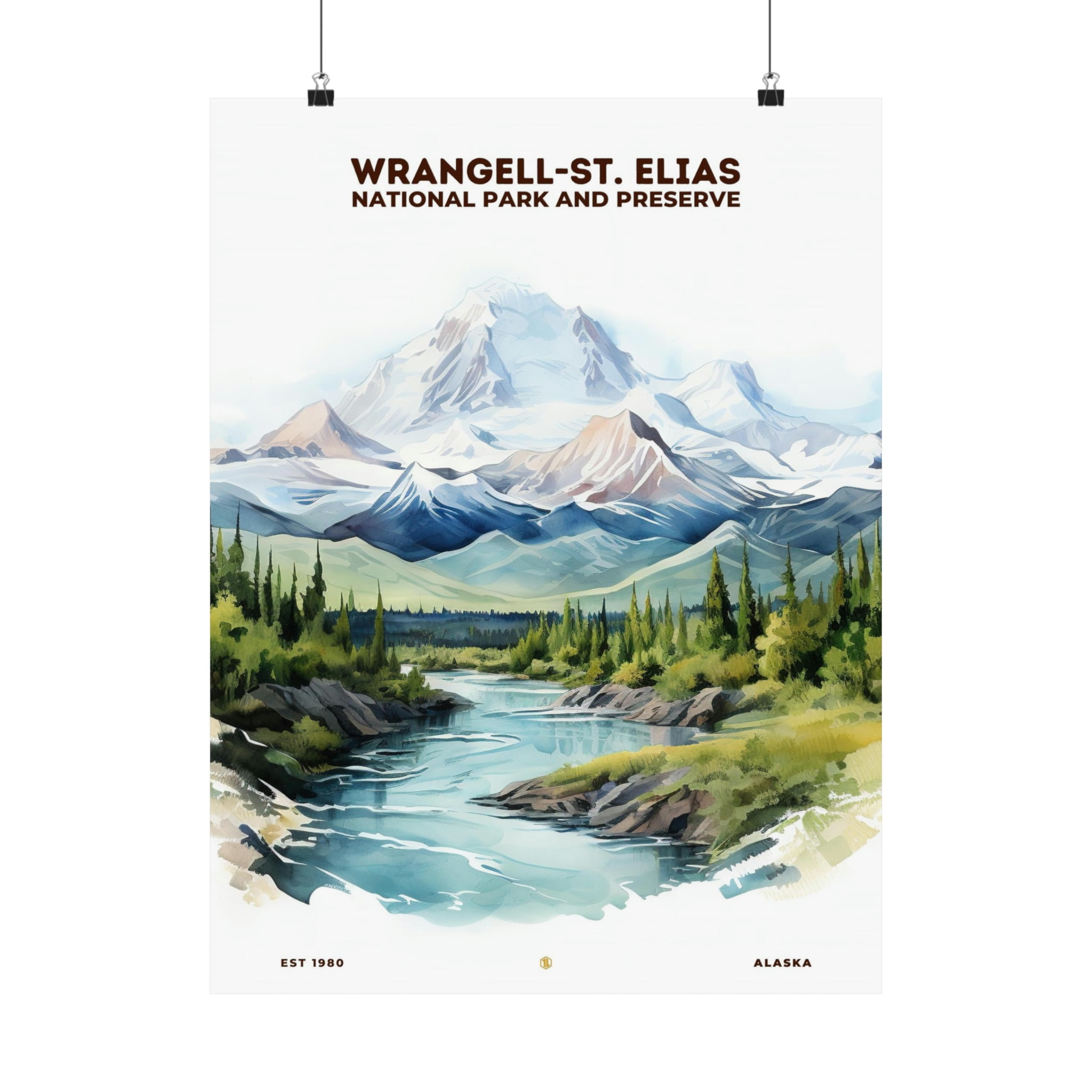 ELNEIT - Wrangell-St. Elias National Park Poster, Unframed Matte Paper ...