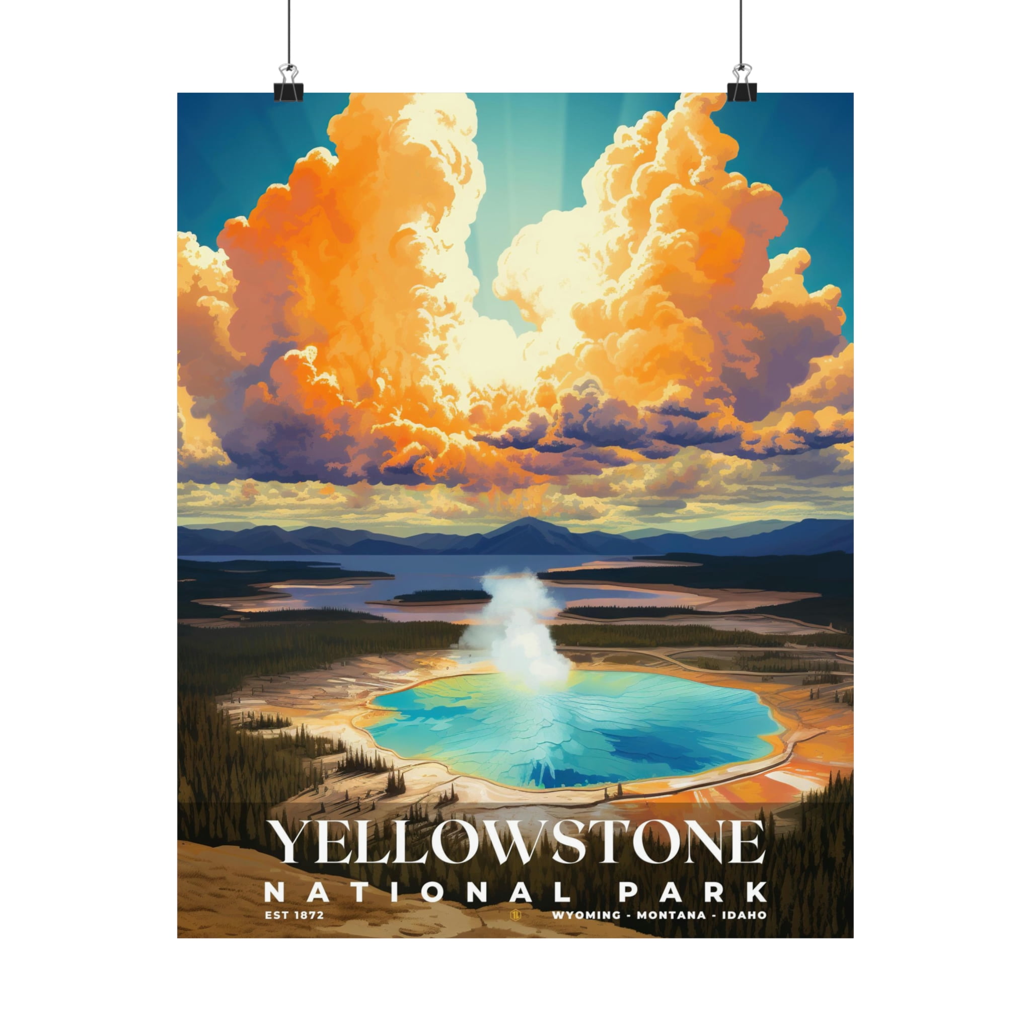 ELNEIT - Yellowstone National Park Poster, Unframed Matte Paper, S05 ...