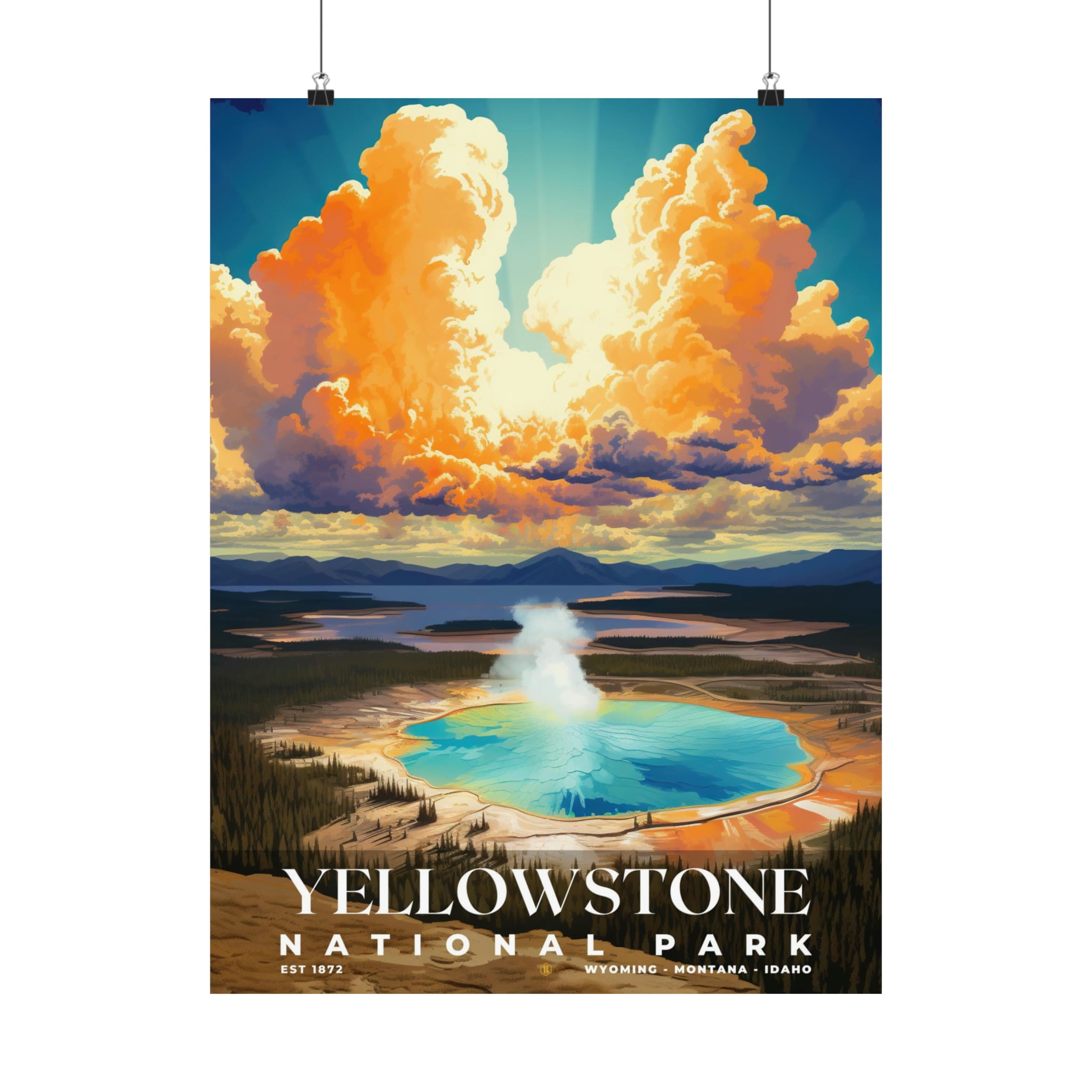 ELNEIT - Yellowstone National Park Poster, Unframed Matte Paper, S05 ...