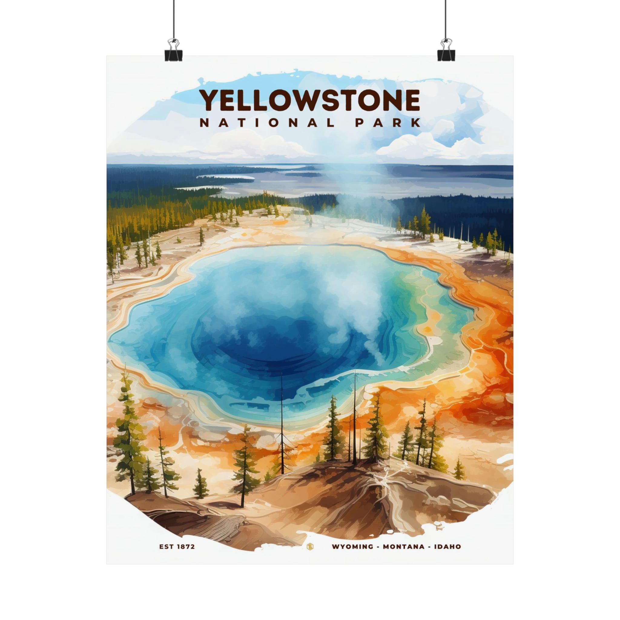 ELNEIT - Yellowstone National Park Poster, Unframed Matte Paper, S08 ...