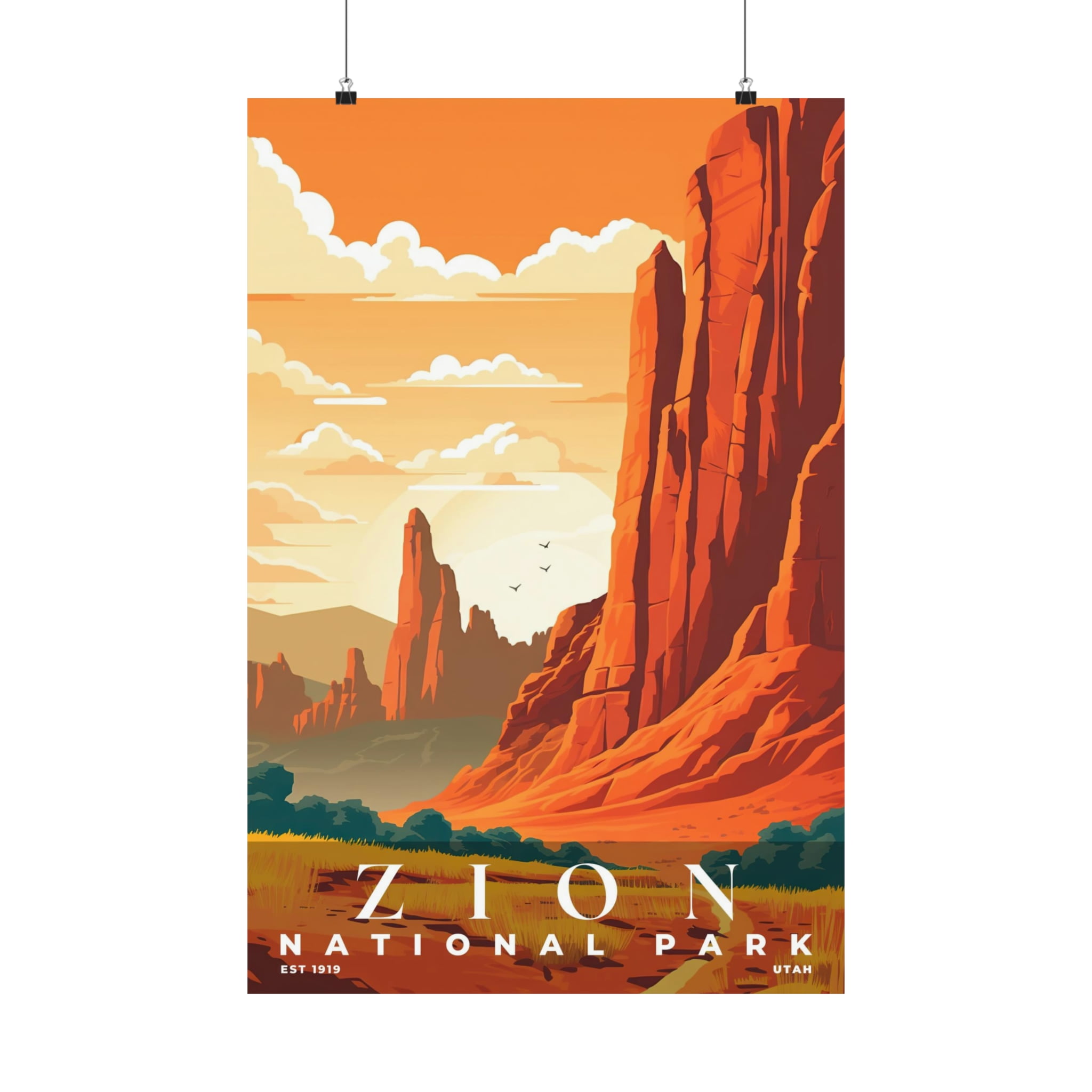 ELNEIT - Zion National Park Poster, Unframed Matte Paper, S03 - Walmart.com