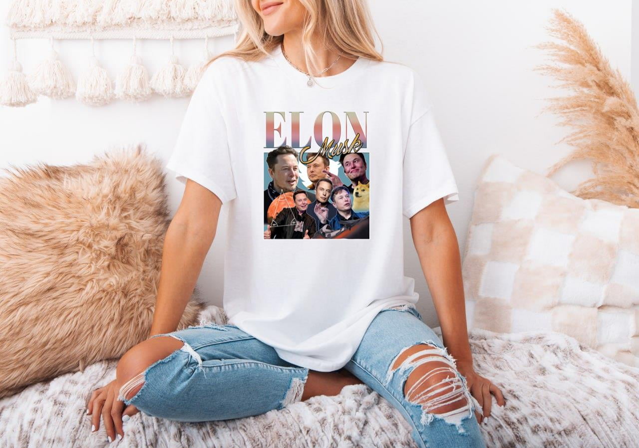 ELON MUSK Homage Retro Graphic 90s Merch T-Shirt, for men & women, up ...
