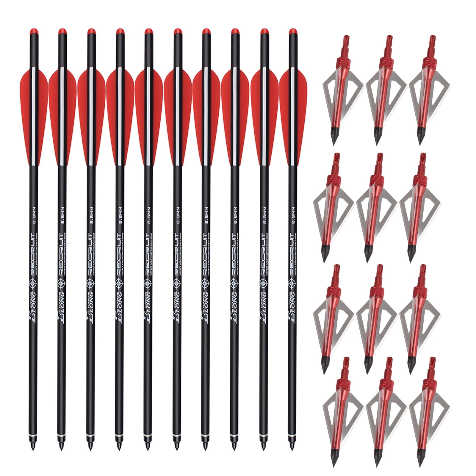 "ELONG OUTDOOR Hunting 20"" Carbon Arrows Crossbow Bolts +12 Red ...
