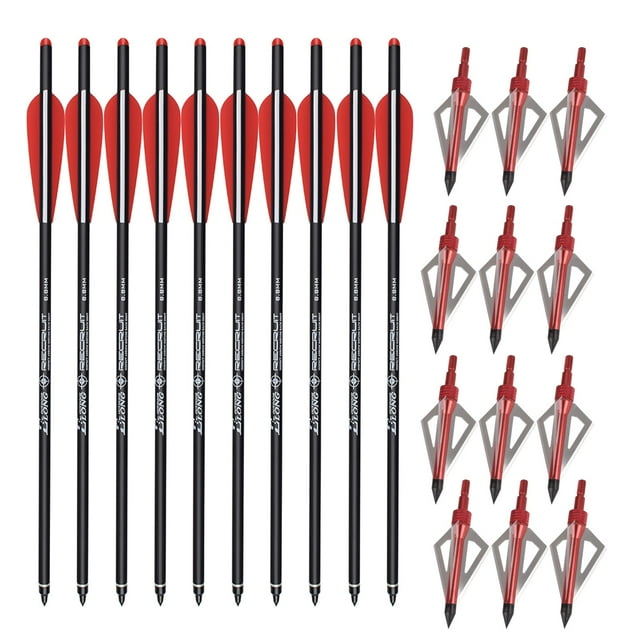 "ELONG OUTDOOR Hunting 20"" Carbon Arrows Crossbow Bolts +12 Red ...