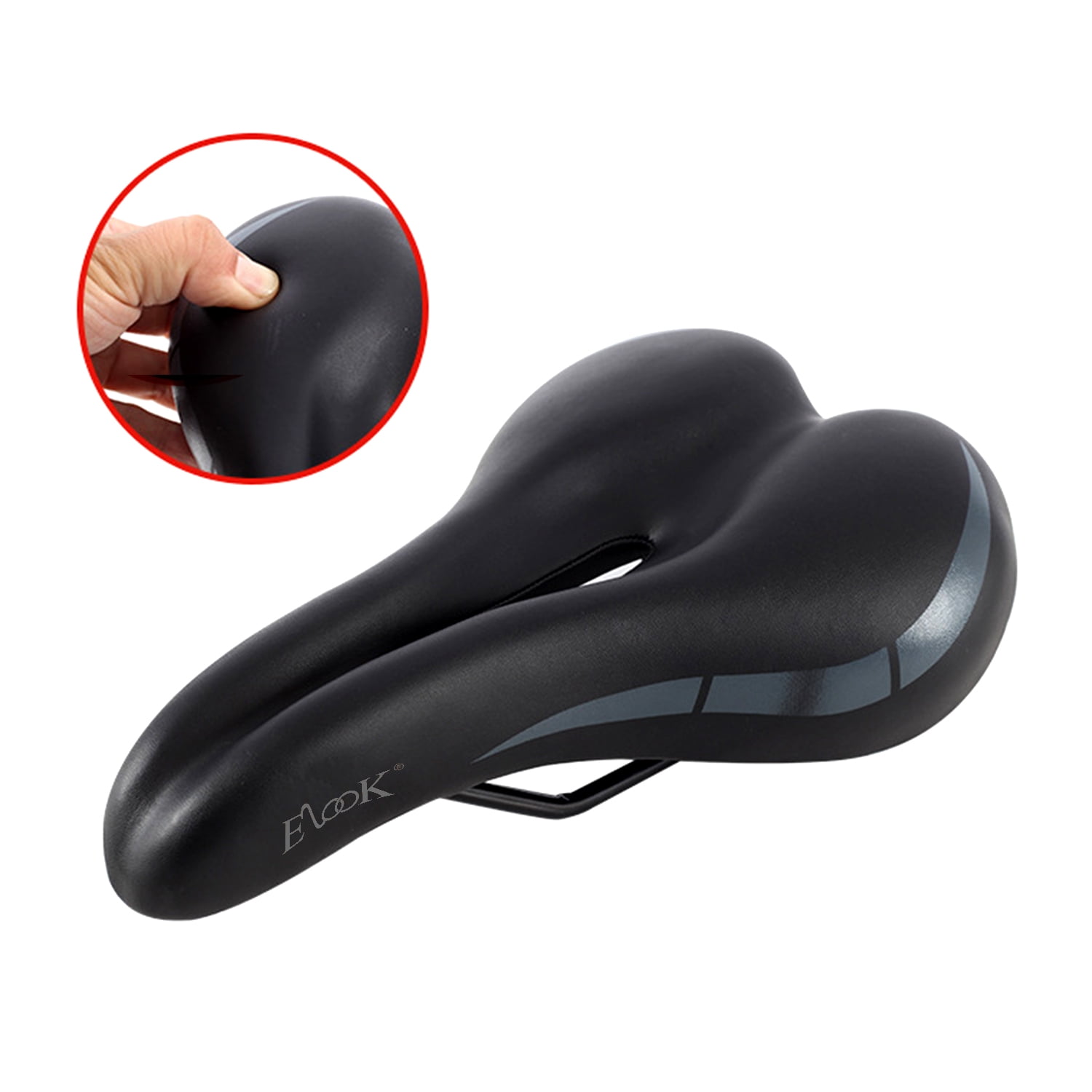 ELOOK Ergonomic Bike Seat Cushion, Comfortable Bicycle Saddle w/ Soft ...