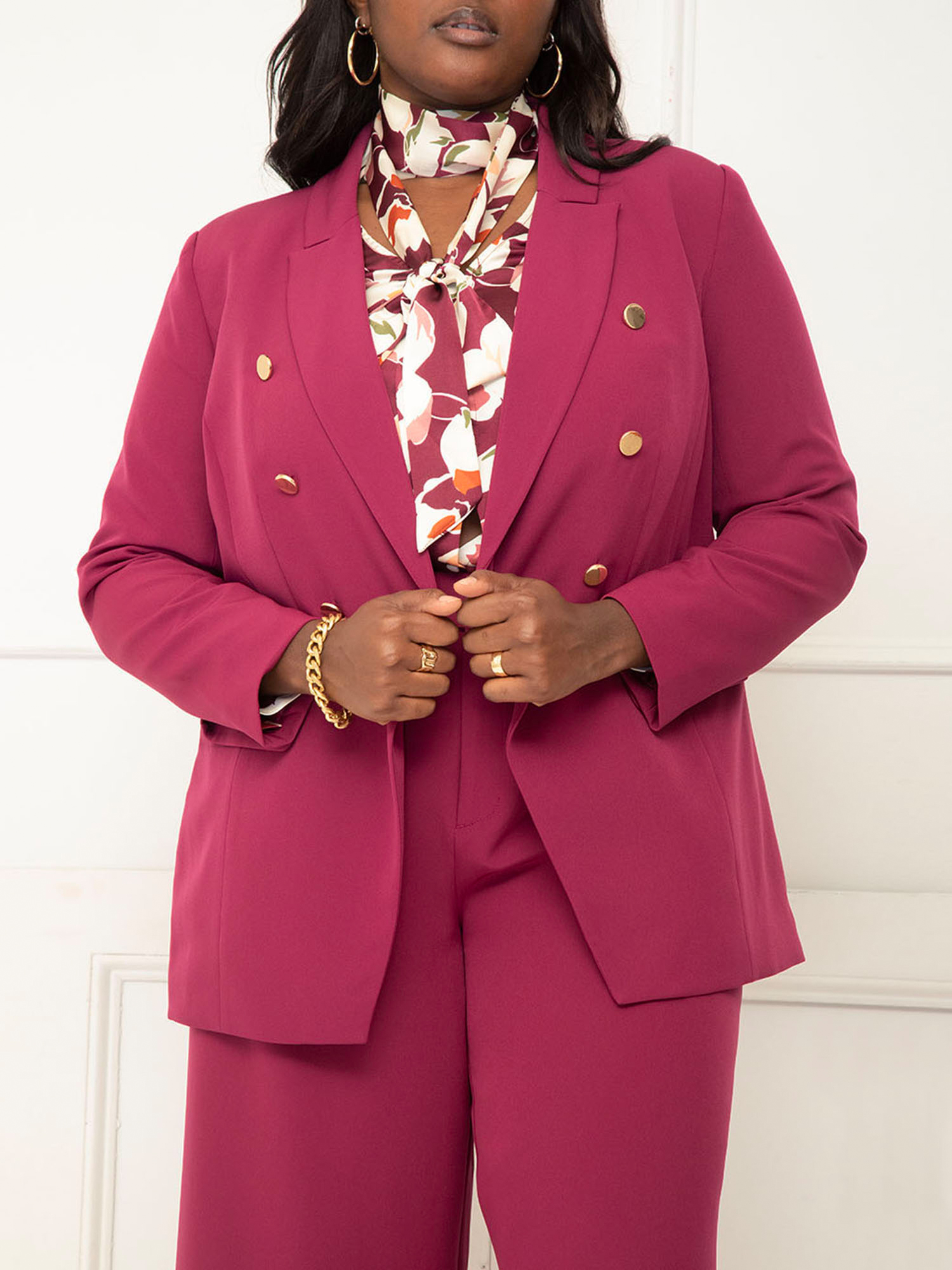 ELOQUII Elements Women's Plus Fitted Angular Blazer - Walmart.com