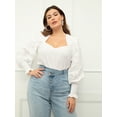 Eloquii Elements Womens Plus Size Eyelet Puff Sleeve Top