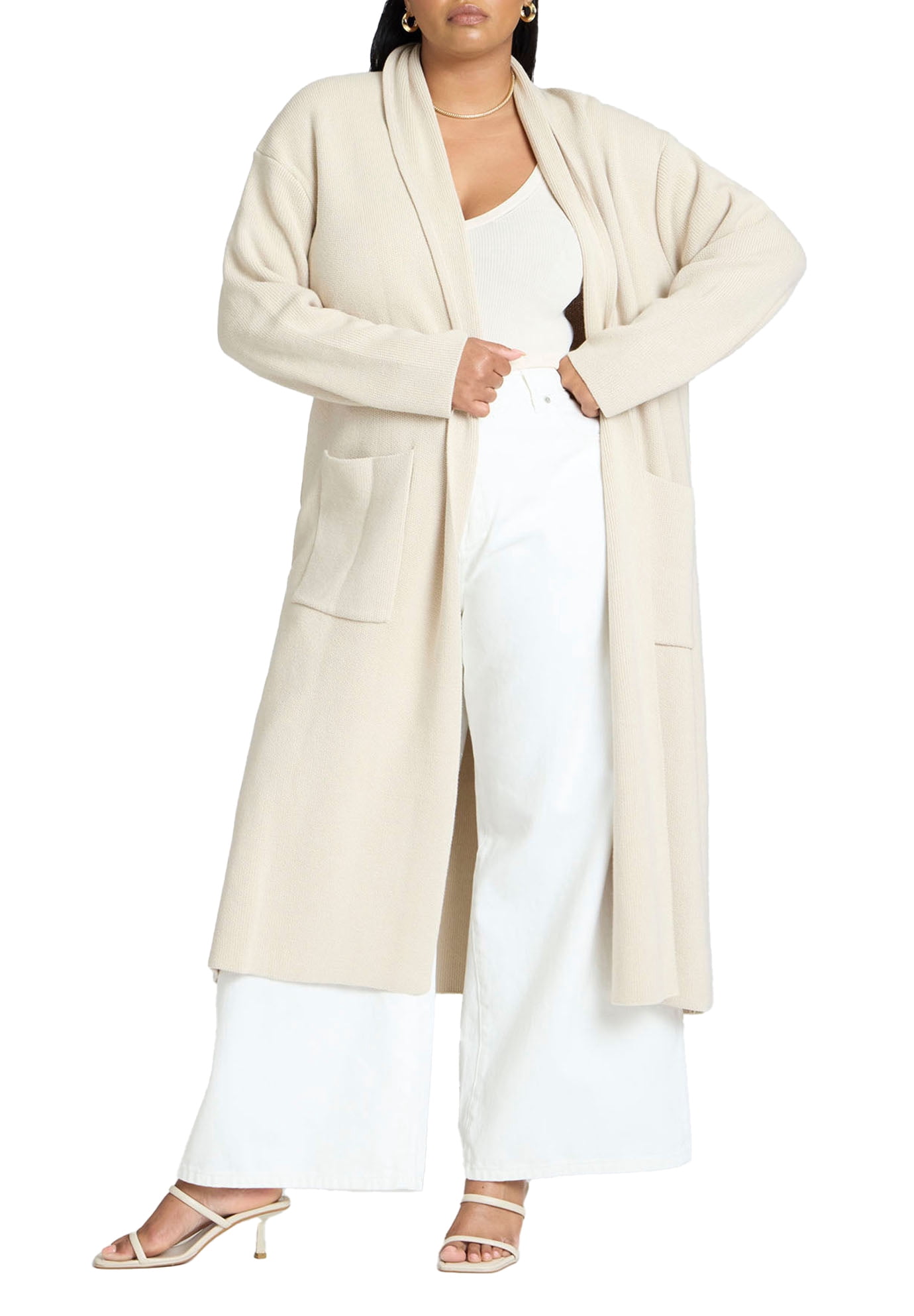 ELOQUII Elements Women's Plus Size Knit Coatigan - Walmart.com