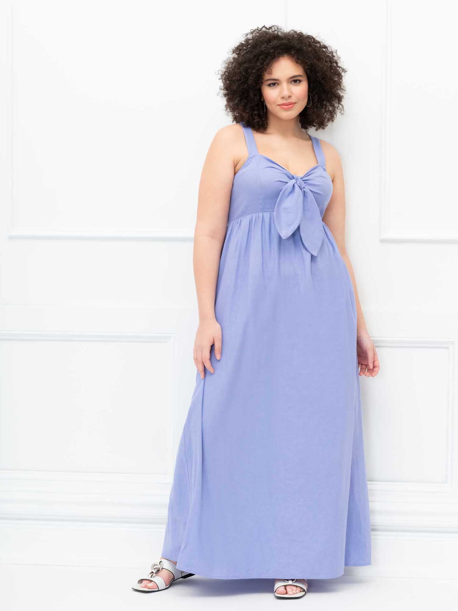 ELOQUII Elements Women's Plus Size Tie-Front Tank Dress - Walmart.com