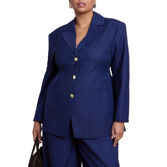 ELOQUII Women's Plus Size Nipped Waist Blazer With Back Adjuster ...