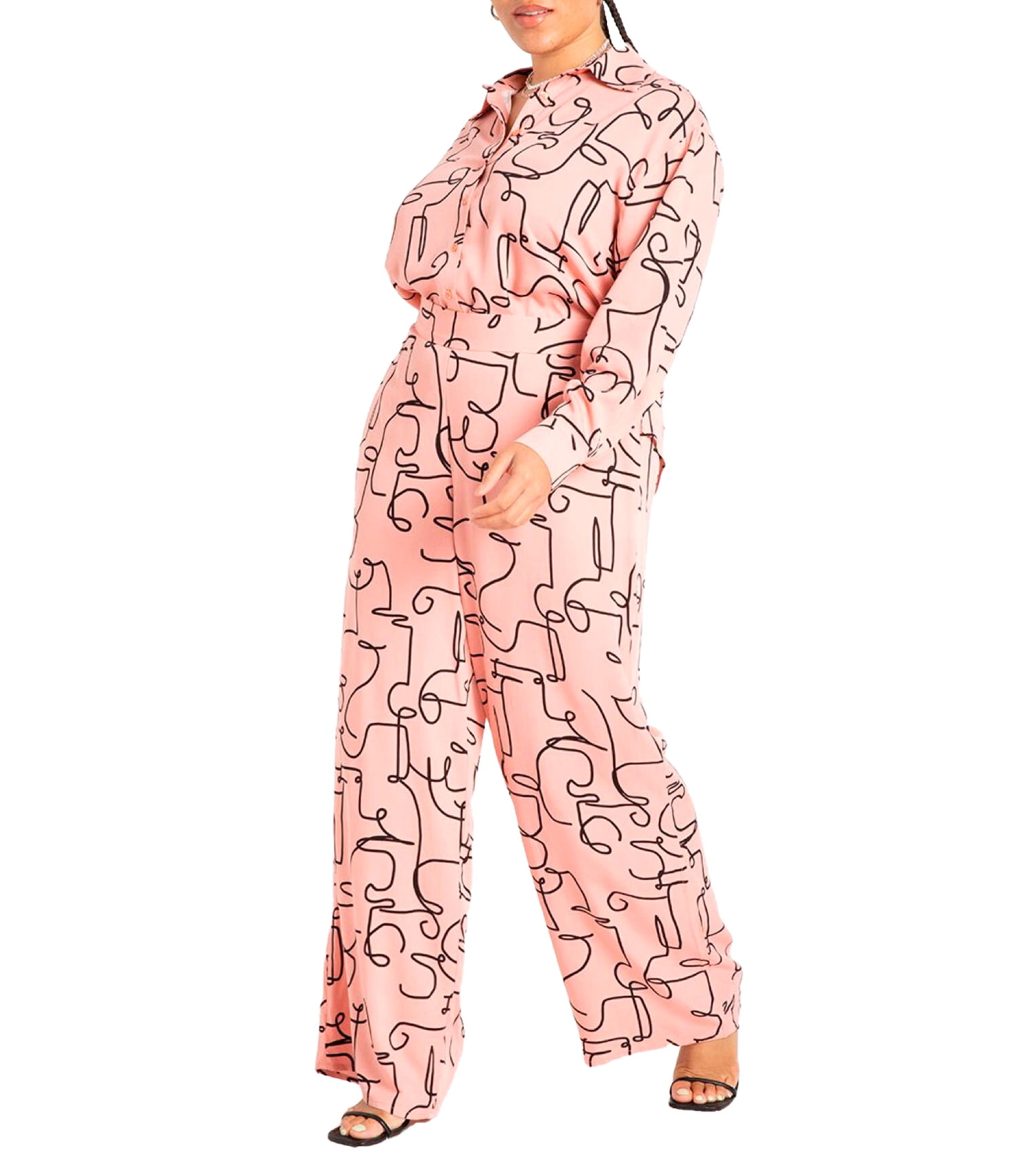Eloquii Womens Plus Size Printed Wide Leg Pant 16 Dandy Doodle