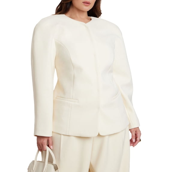 ELOQUII Women's Plus Size Rounded Hourglass Blazer - Walmart.com