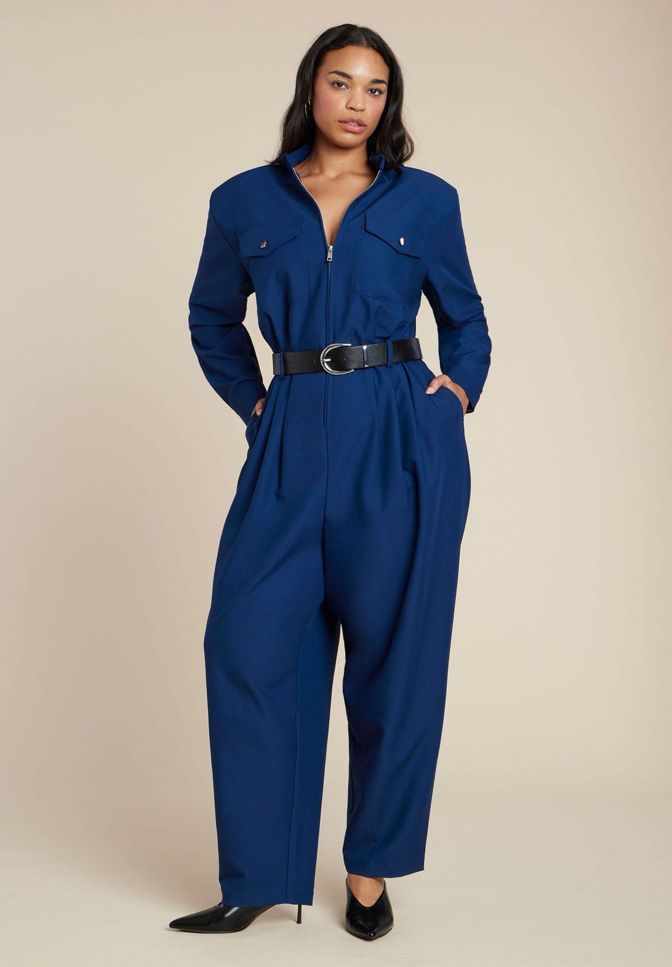ELOQUII Women's Plus Size Slick Jumpsuit - Walmart.com