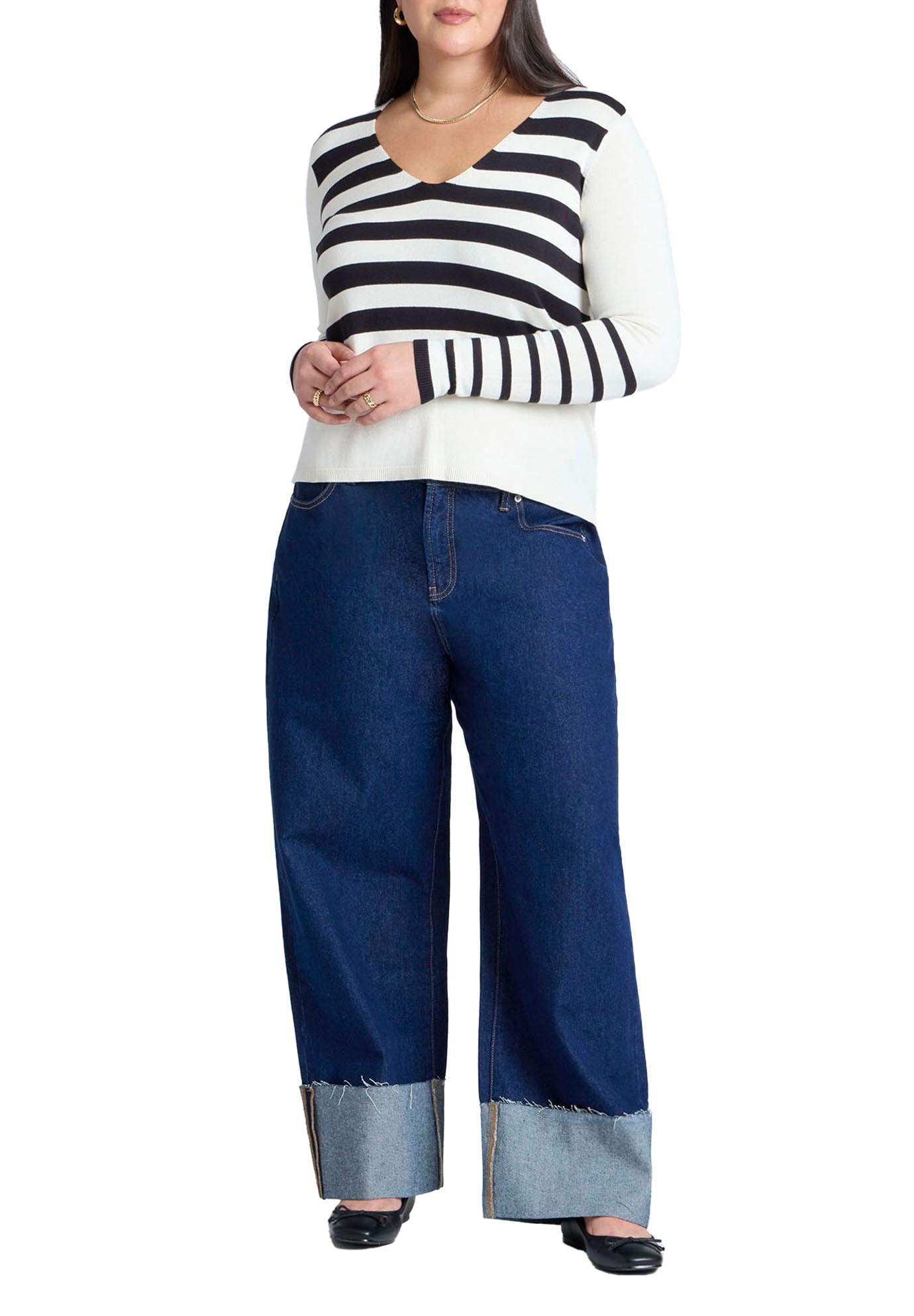 ELOQUII Women's Plus Size Tall Cuff Jean - Walmart.com