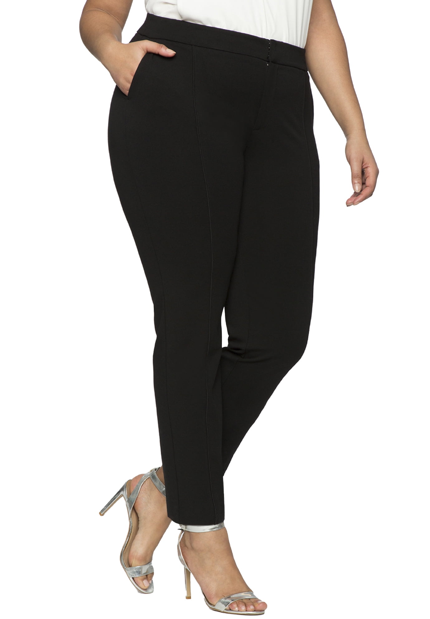 ELOQUII Women's Plus Size The Ultimate Stretch Slim Leg Pant - Walmart.com