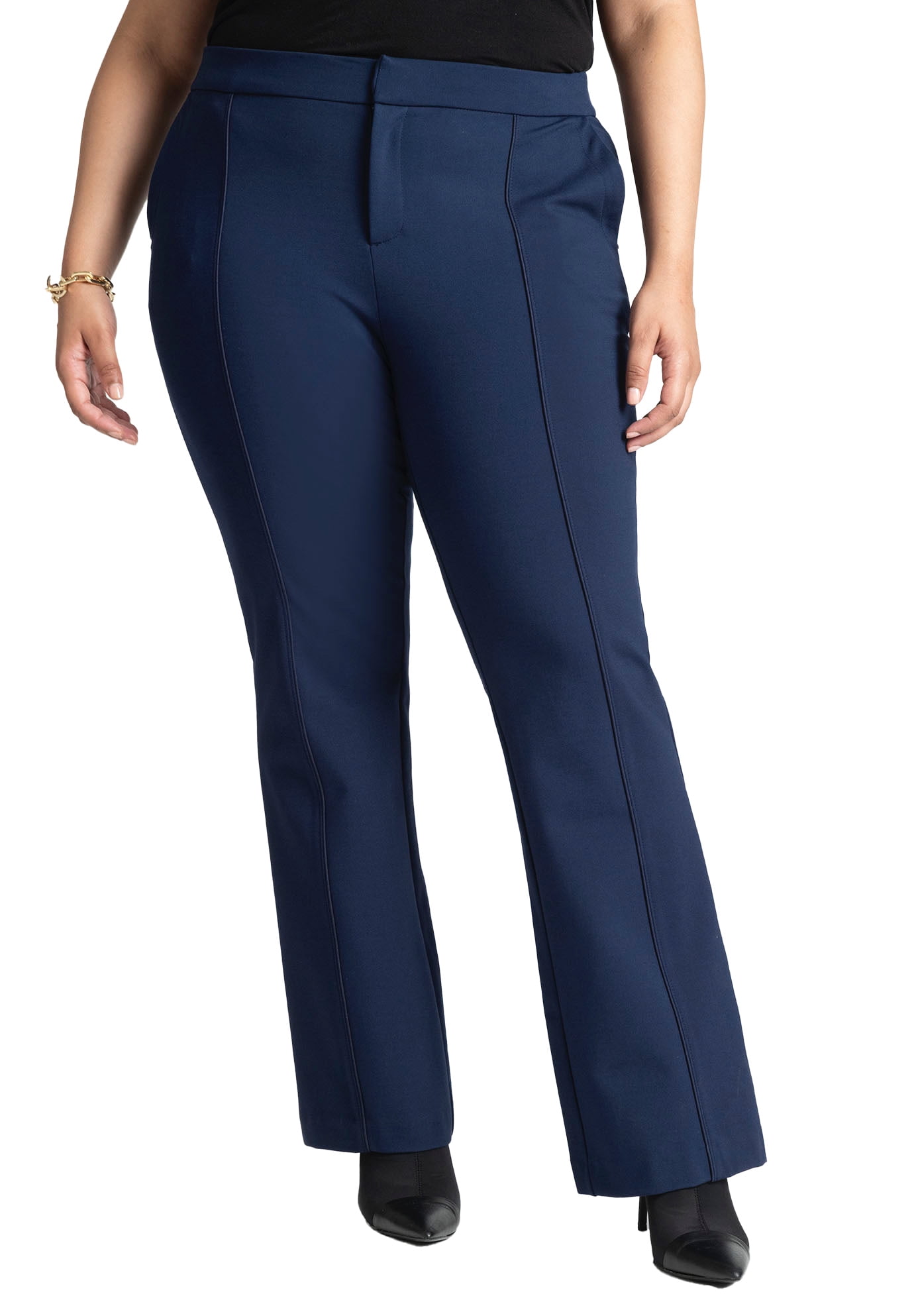 ELOQUII Women's Plus Size The Ultimate Stretch Flare Leg Pant - Walmart.com