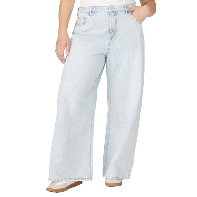 ELOQUII Women's Plus Size The Yvette Rigid Wide Leg Jean - Walmart ...