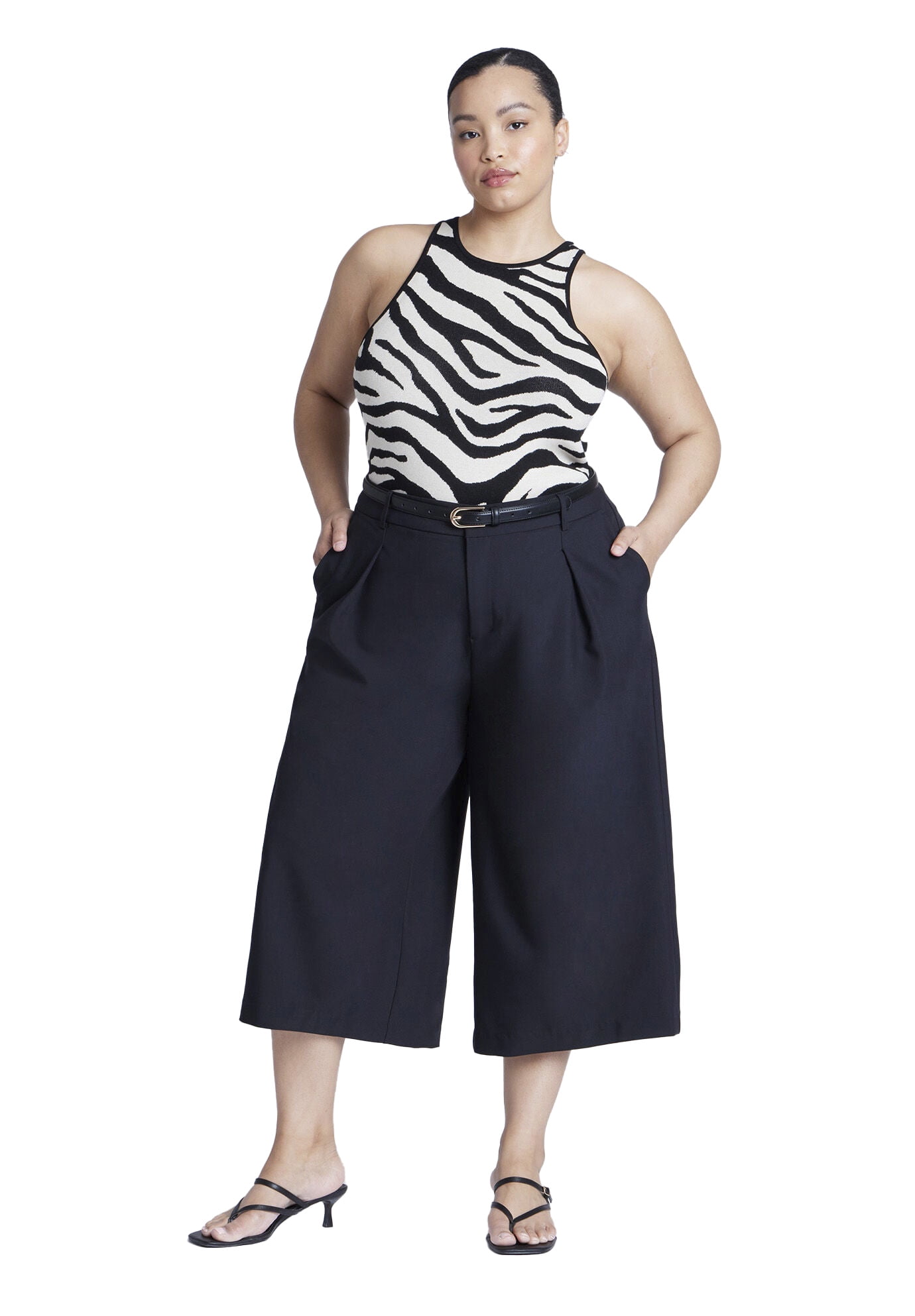 ELOQUII Women's Plus Size Wide Leg Culotte - Walmart.com