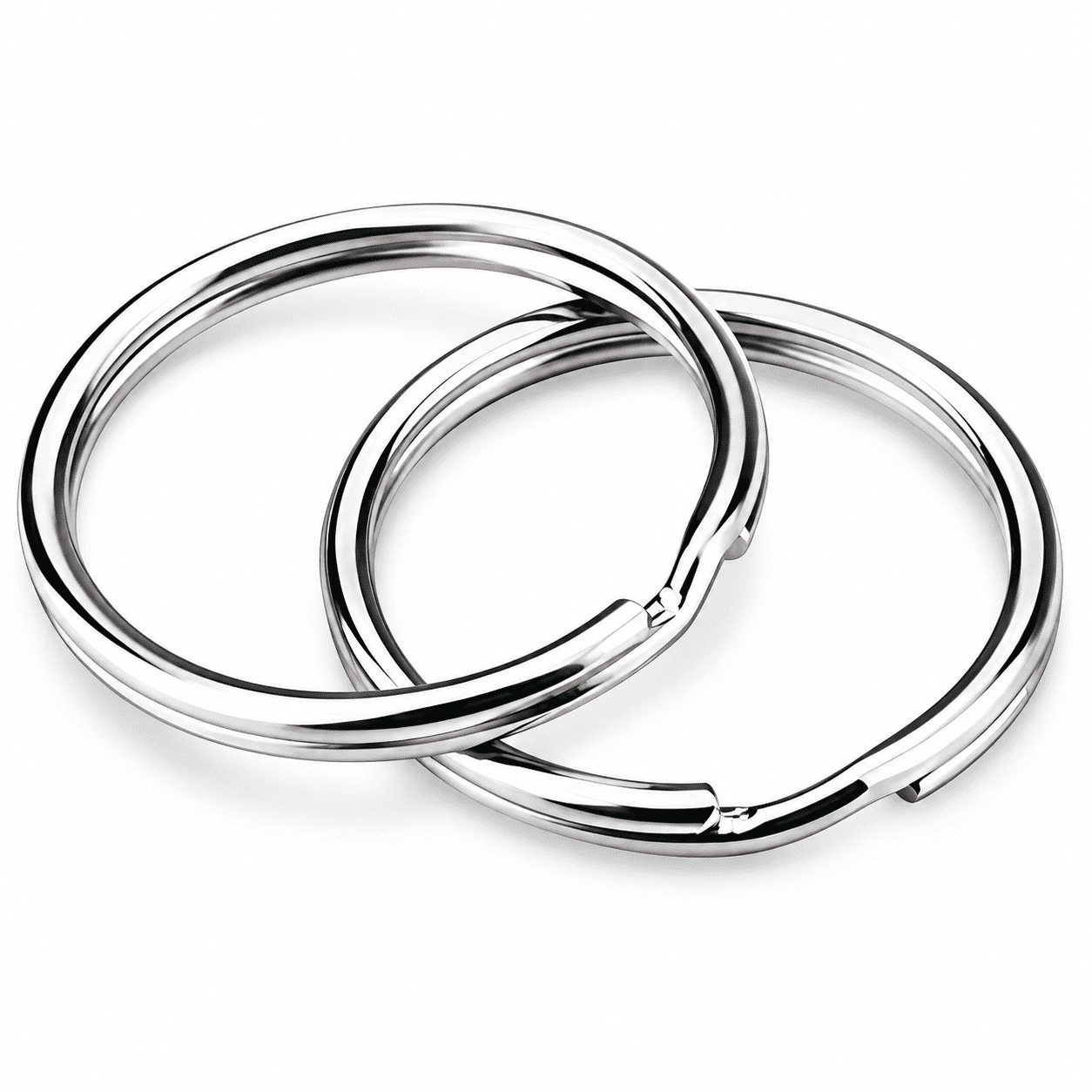 ELORIAH 100-Pack Split Key Rings (1 Inch/25mm) - Silver Nickel Metal ...