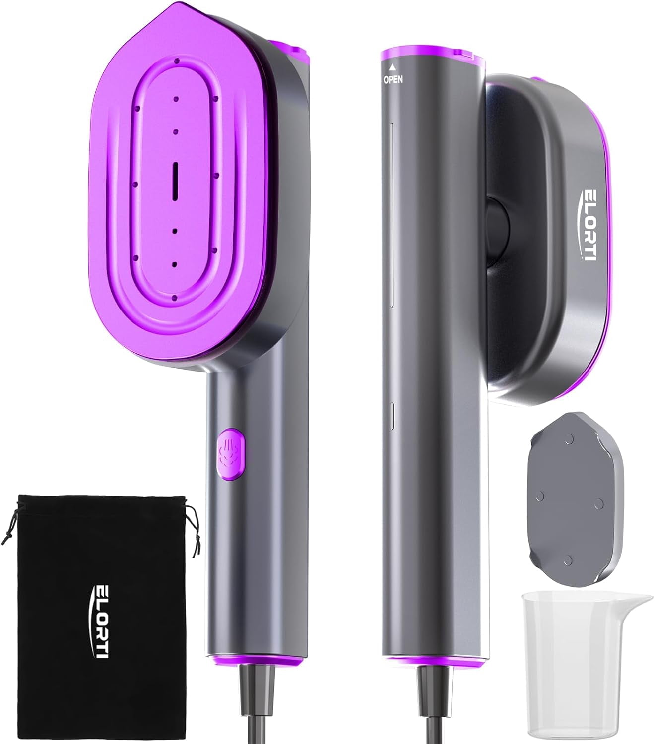 ELORTI Travel Steamer for Clothes, Handheld & Portable 2-in-1 Design ...