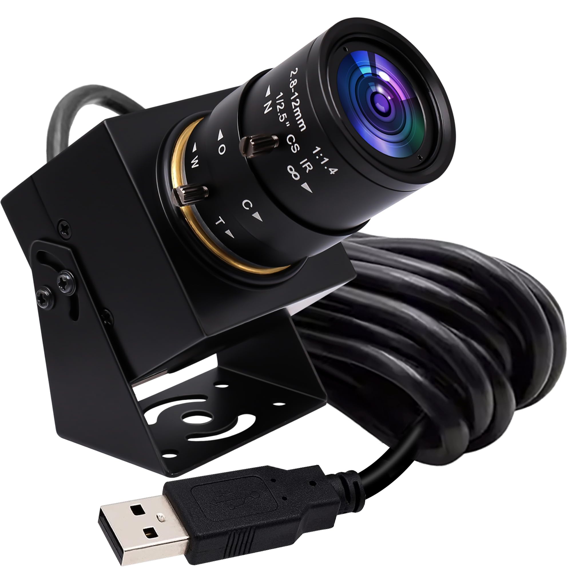 ELP 4K USB Camera with Microphone Manual Zoom 2.8-12mm Variable Focus ...