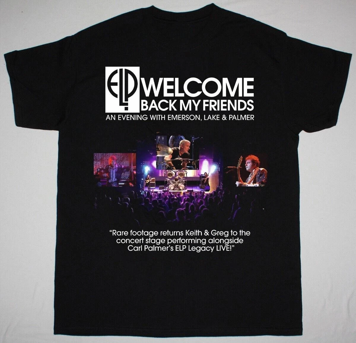 ELP An Evening with Emerson Lake Palmer Black T-Shirt - Walmart.com
