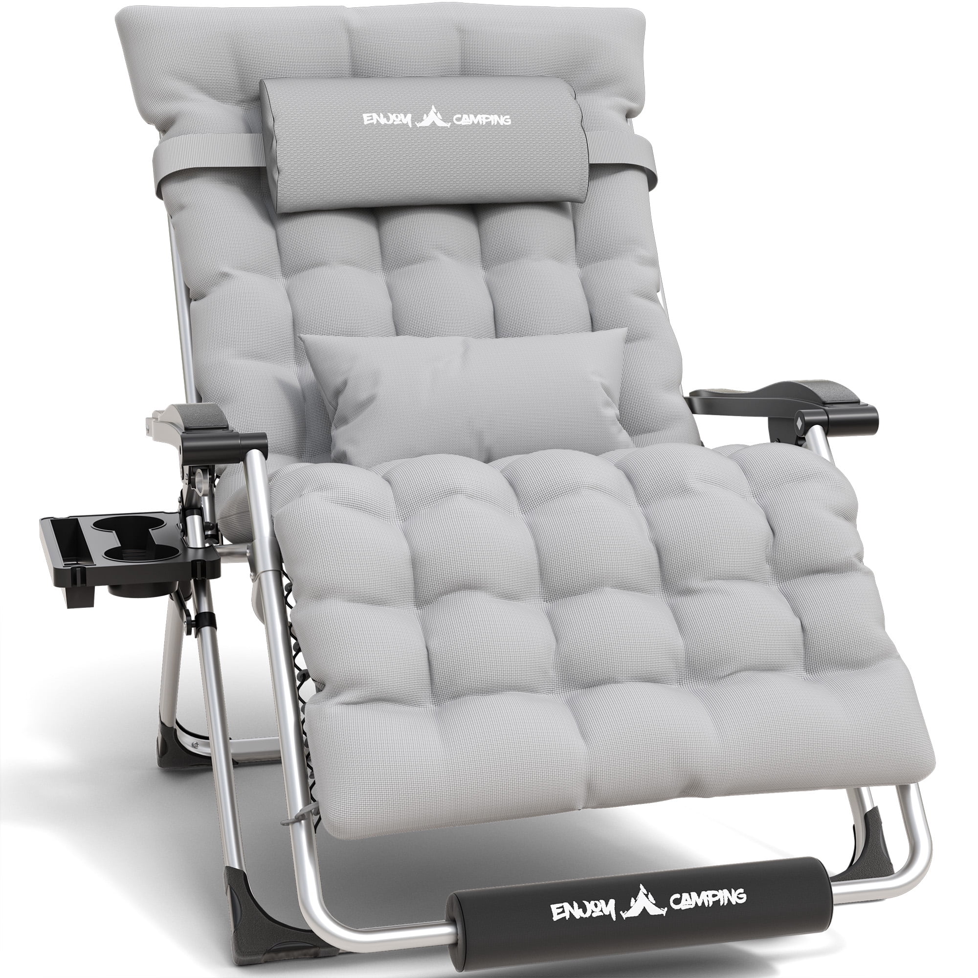 ELPOSUN 500LB, Wide Seat, Zero Gravity Outdoor Patio Recliner w/ Cushion, Headrest, Cup Holder ...