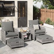 Alpha Joy Wicker Patio Furniture Conversation Set Boho Style Outdoor ...