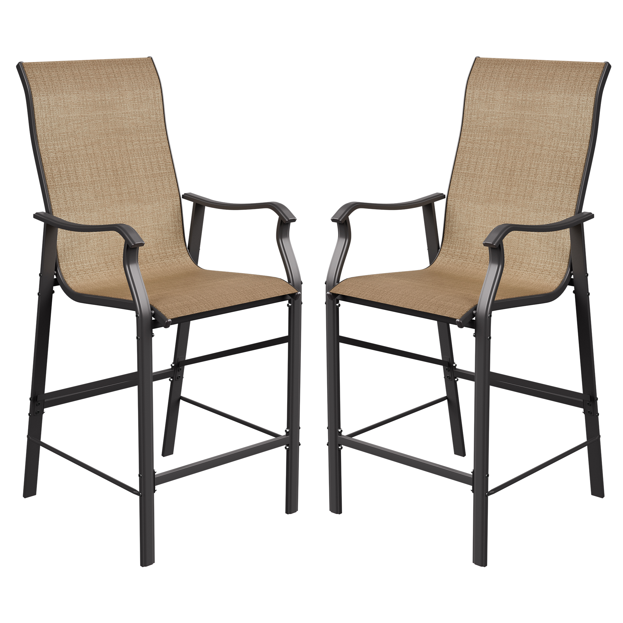 Patio Wicker Bar Stools Set of 4 Outdoor Counter Height Bar Stools ...