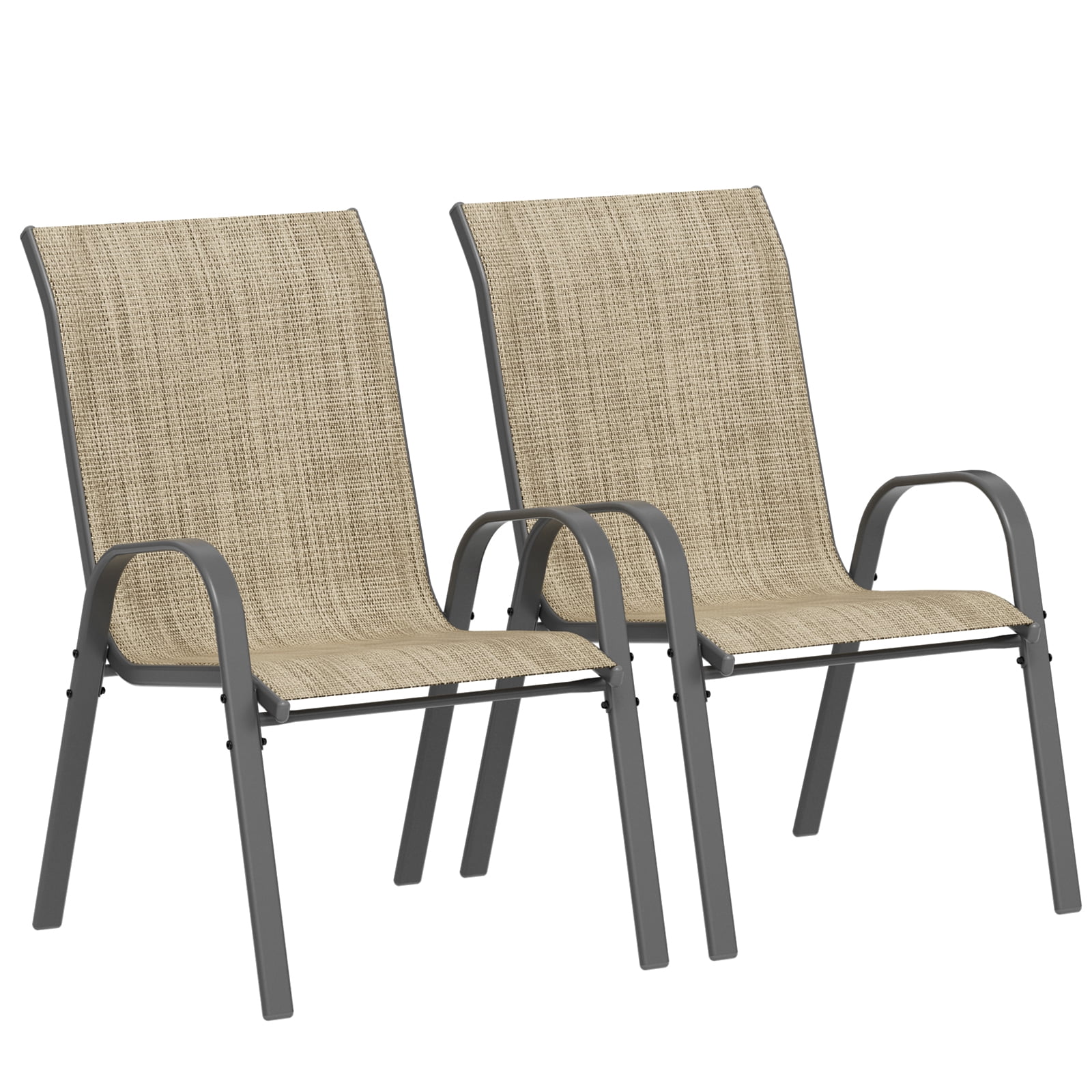 ELPOSUN Patio Chairs Set of 2, Outdoor Stackable Dining Chairs for All ...