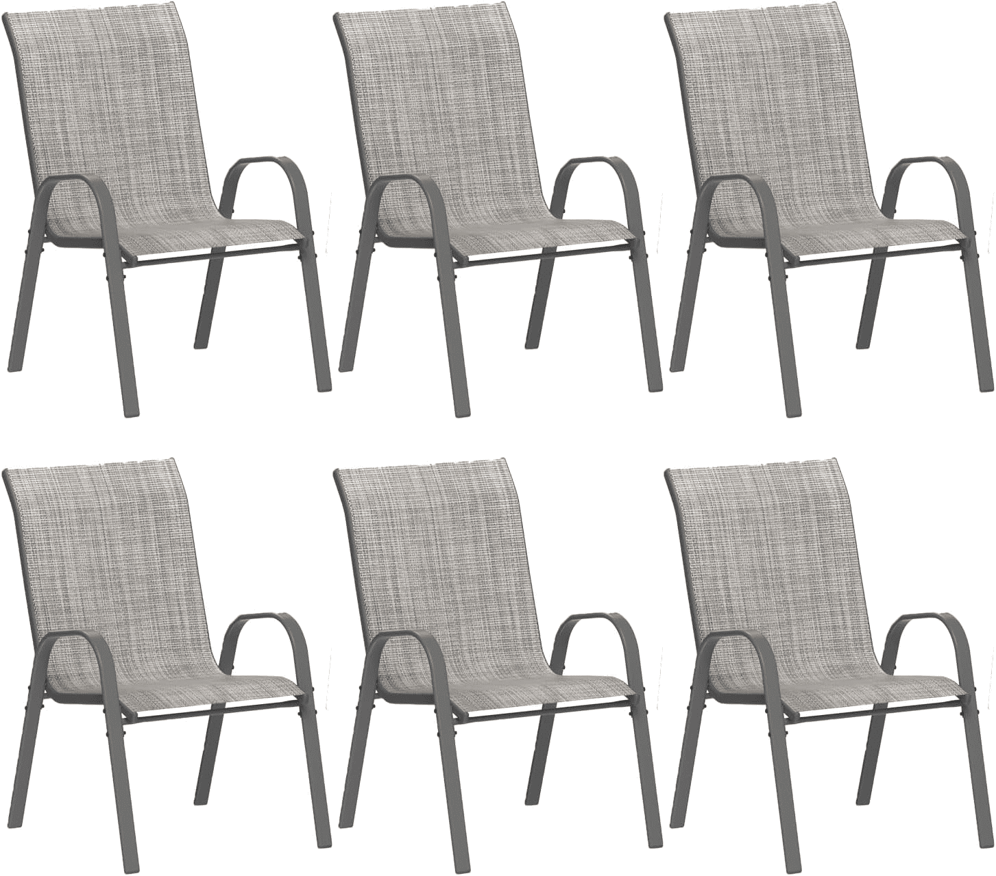 ELPOSUN Patio Chairs Set of 6, Outdoor Stackable Dining Chairs for All ...