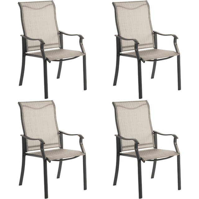 ELPOSUN Patio Dining Chairs Set of 4, Outdoor Textilene Dining Chairs ...