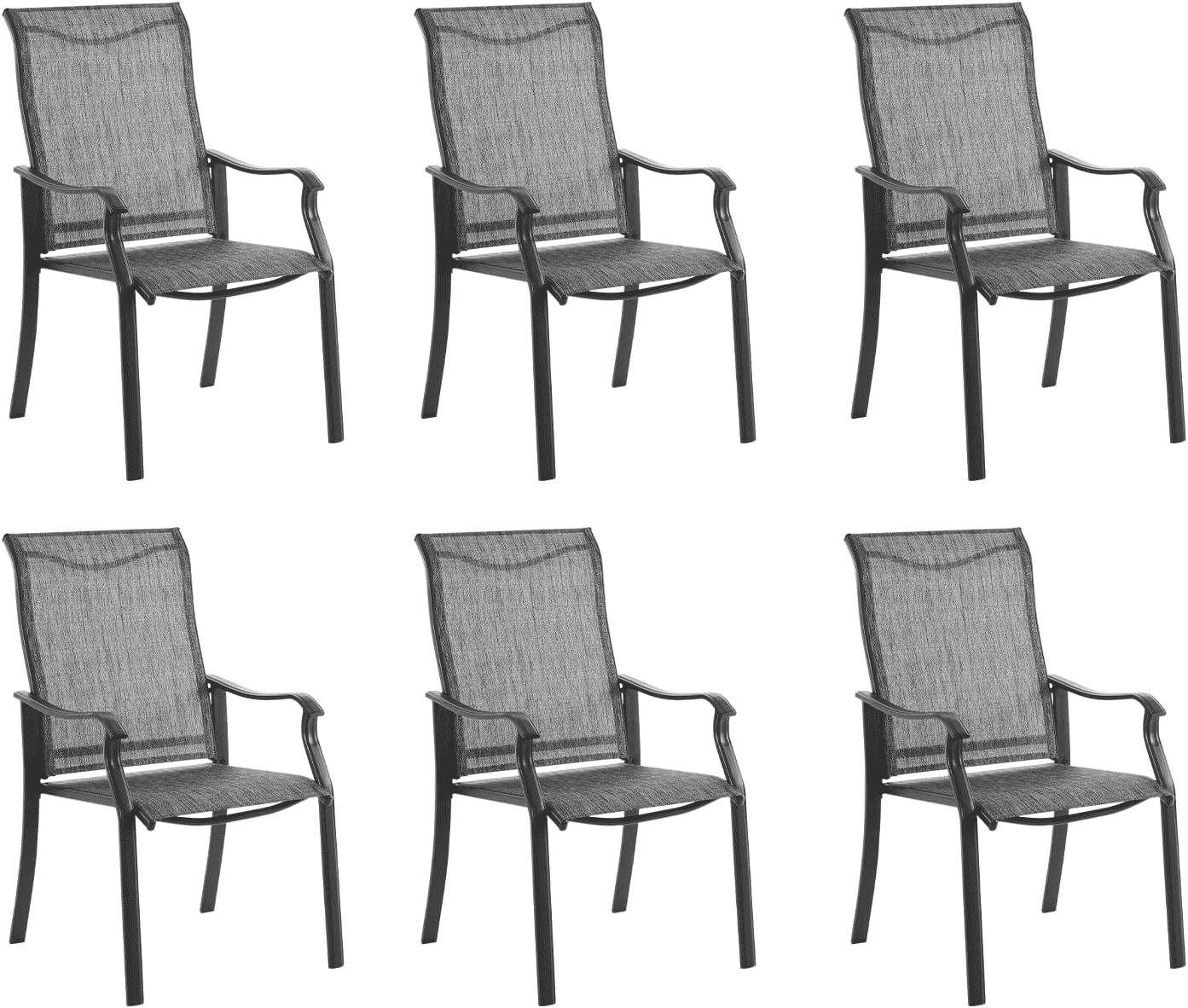 ELPOSUN Patio Dining Chairs Set of 6, Outdoor Textilene Dining Chairs ...