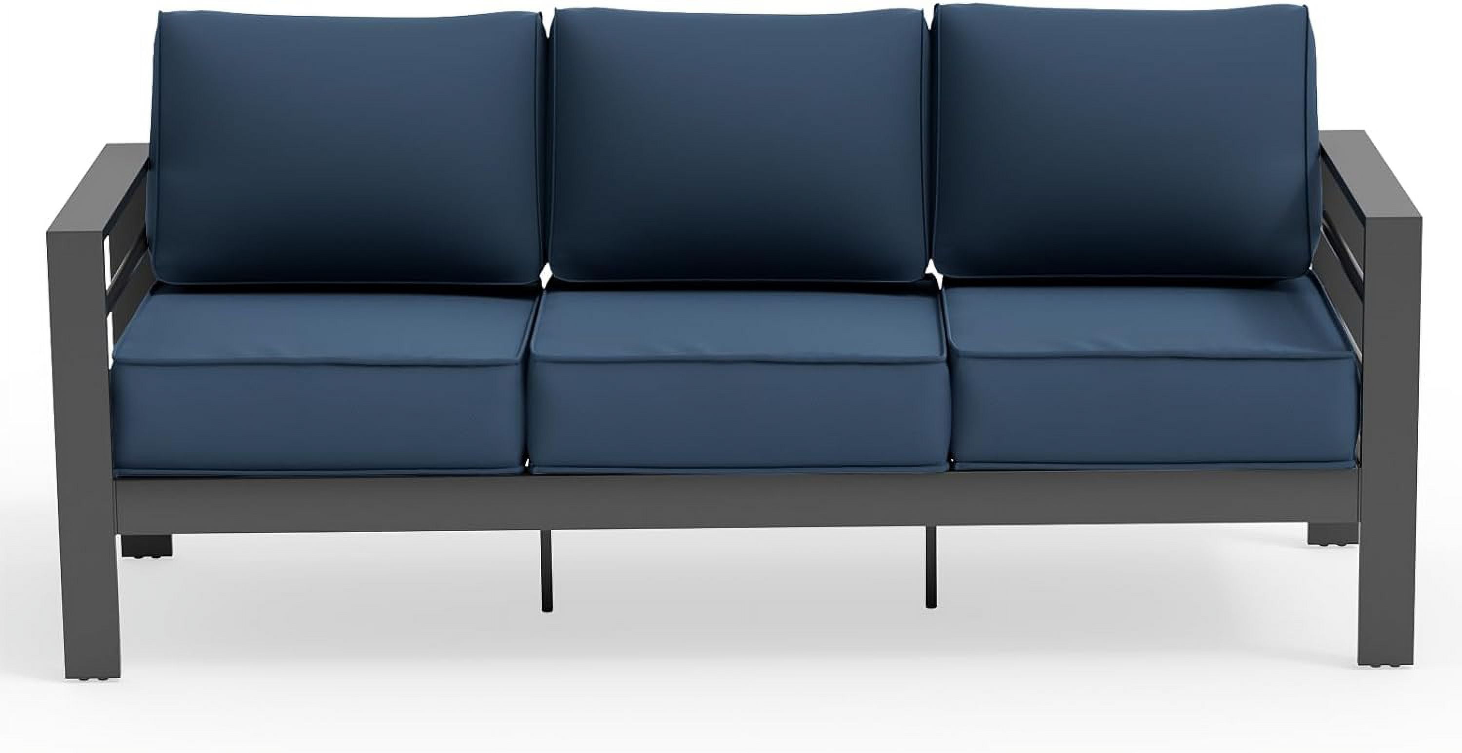 ELPOSUN 3-Seat Patio Furniture, All-Weather Aluminum Outdoor Sofa w ...