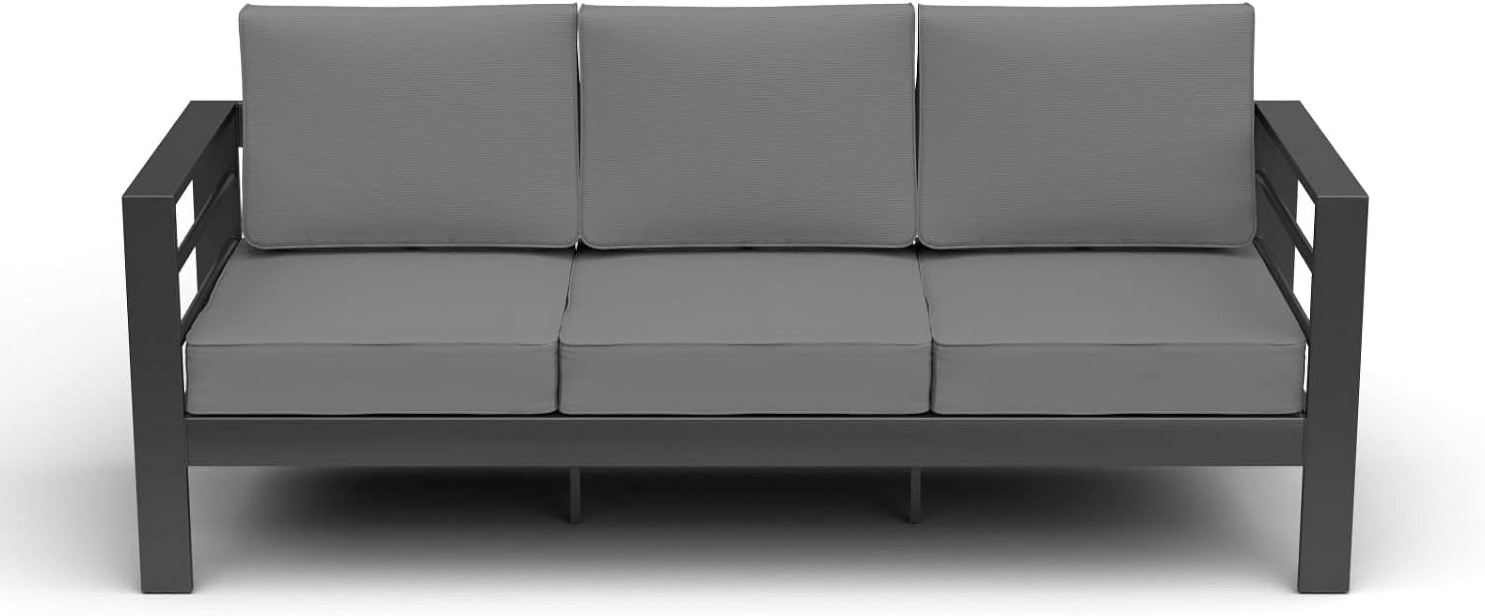 ELPOSUN 3-Seat Patio Furniture, Aluminum Outdoor Sofa w/ 5-Inch ...