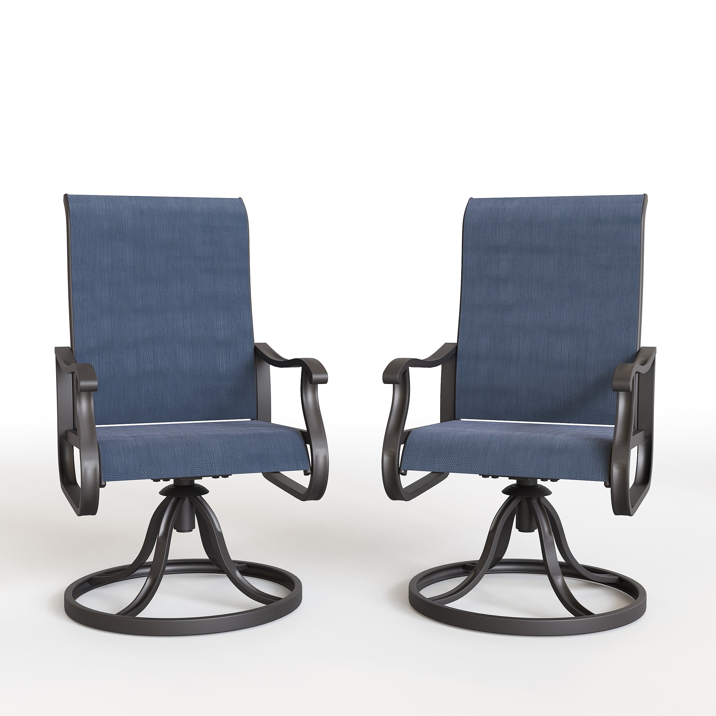 ELPOSUN Set of 2 Patio Swivel Chairs, High Back, All-Weather, Outdoor ...