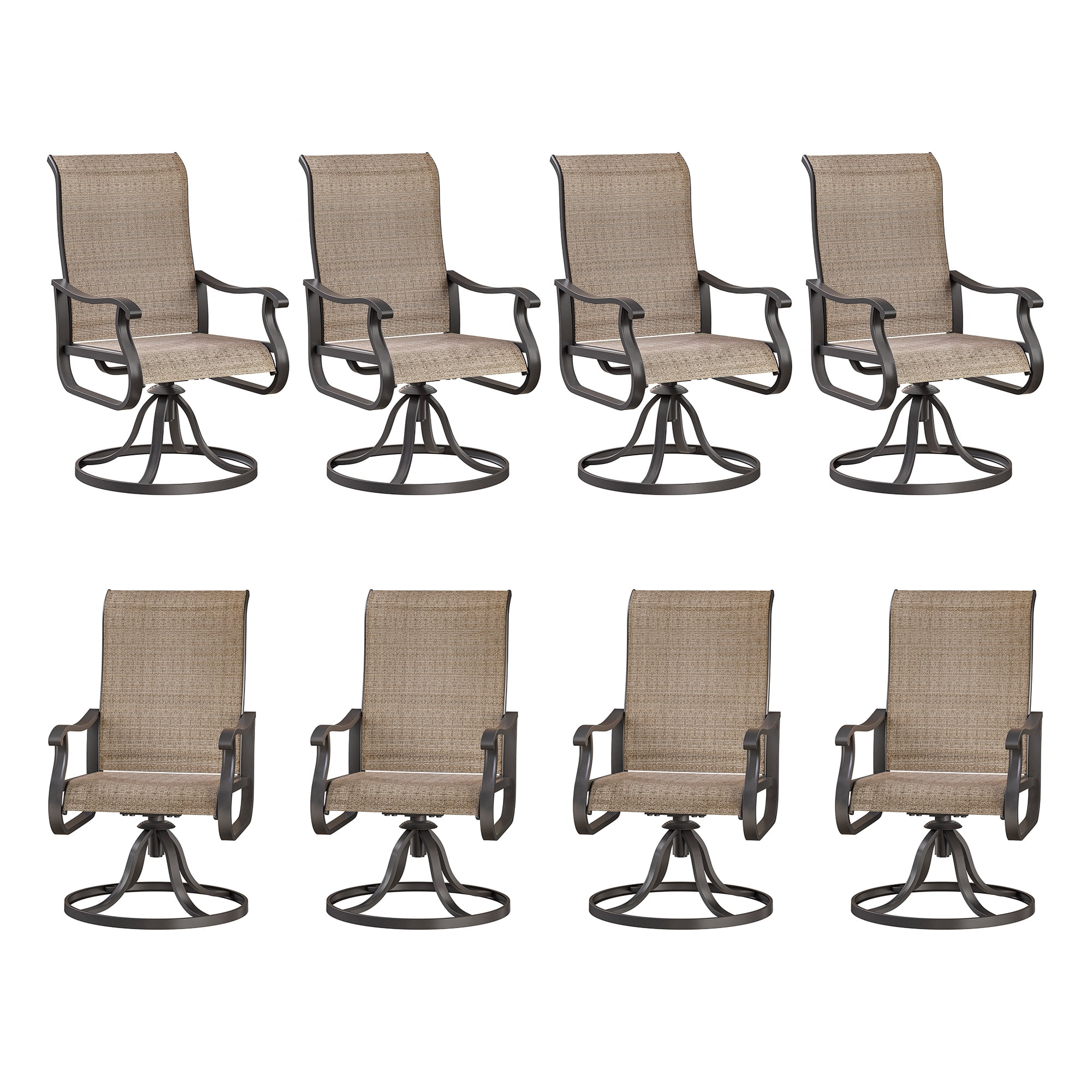 ELPOSUN 360-Degree Swivel Patio Chairs Set of 8, High-Back Outdoor ...
