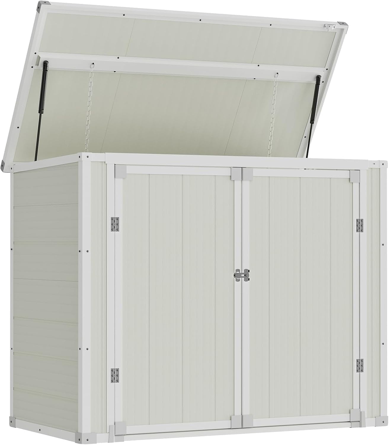 ELPOSUN Resin Trash Can Storage 41 Cu Ft,Horizontal Outdoor Storage ...